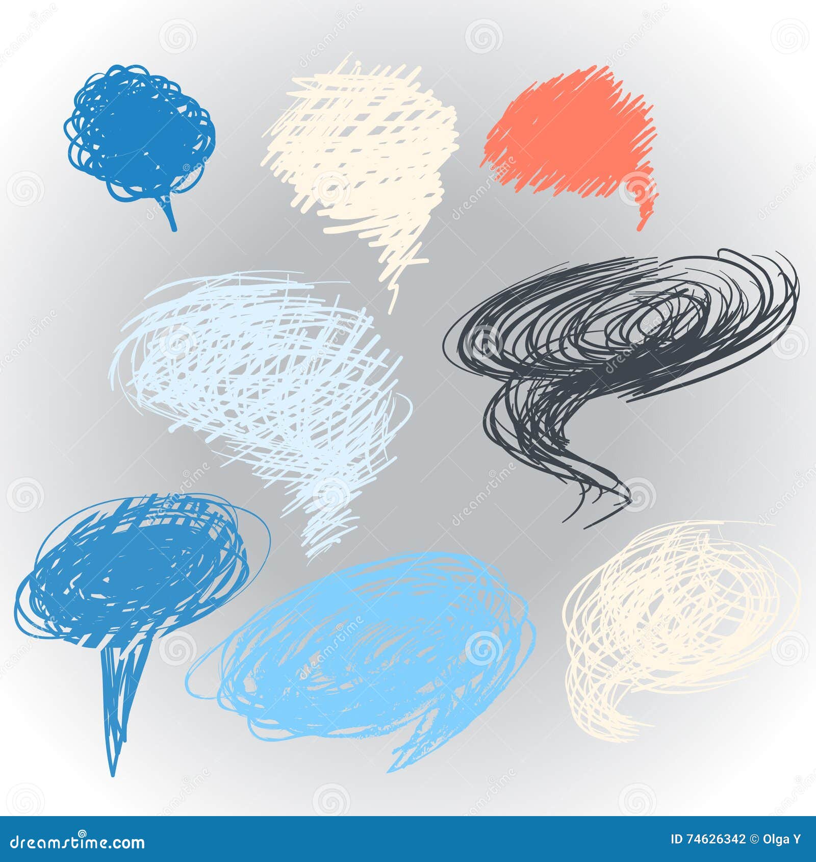 Vector Set of Hand Drawn Scribble Frames. Sketch, Elements for Your ...