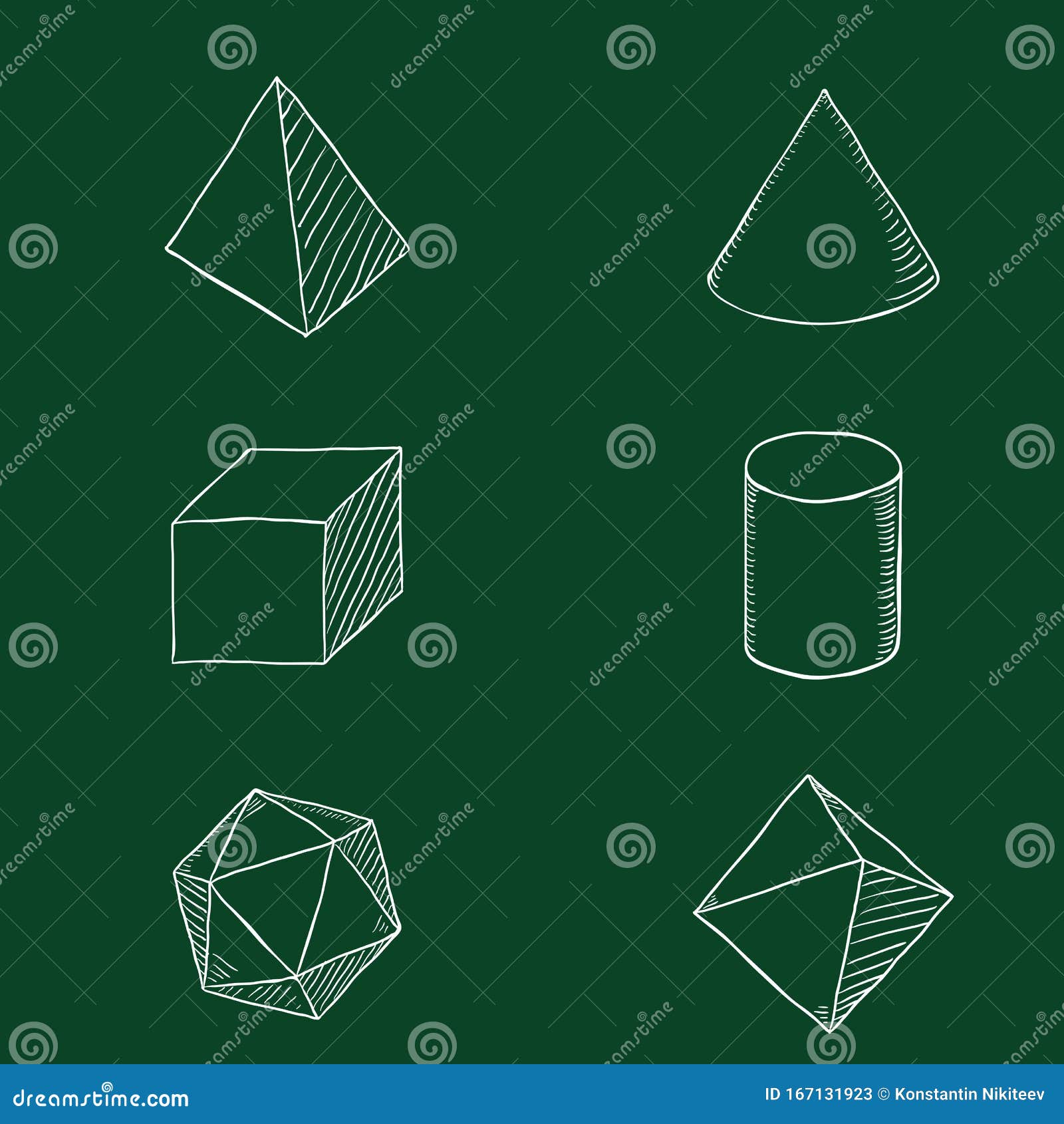 Vector Set of Hand Drawn Sketch Geometry Shapes Stock Vector ...