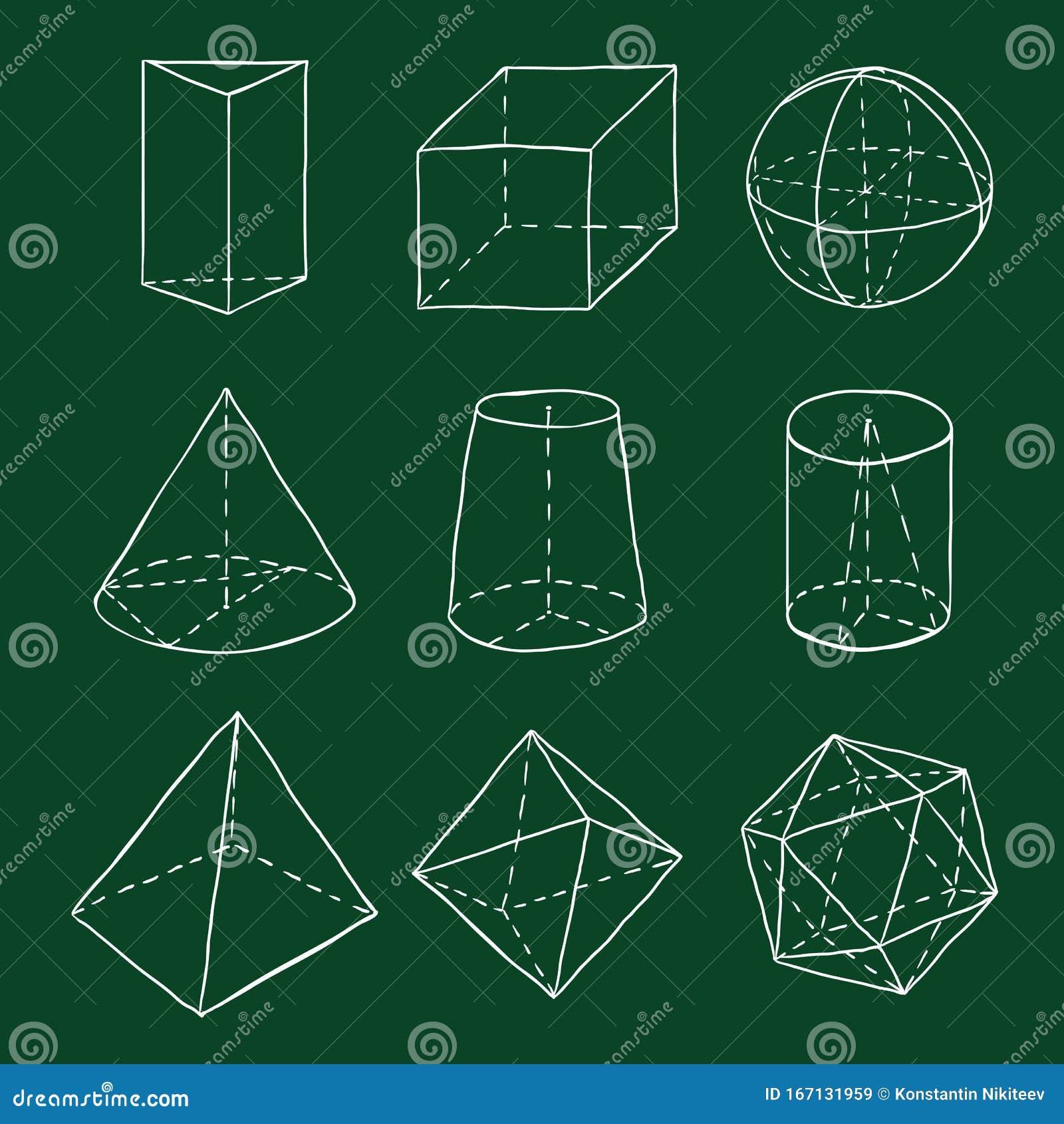 Vector Set of Hand Drawn Sketch Geometry Shapes Stock Vector ...