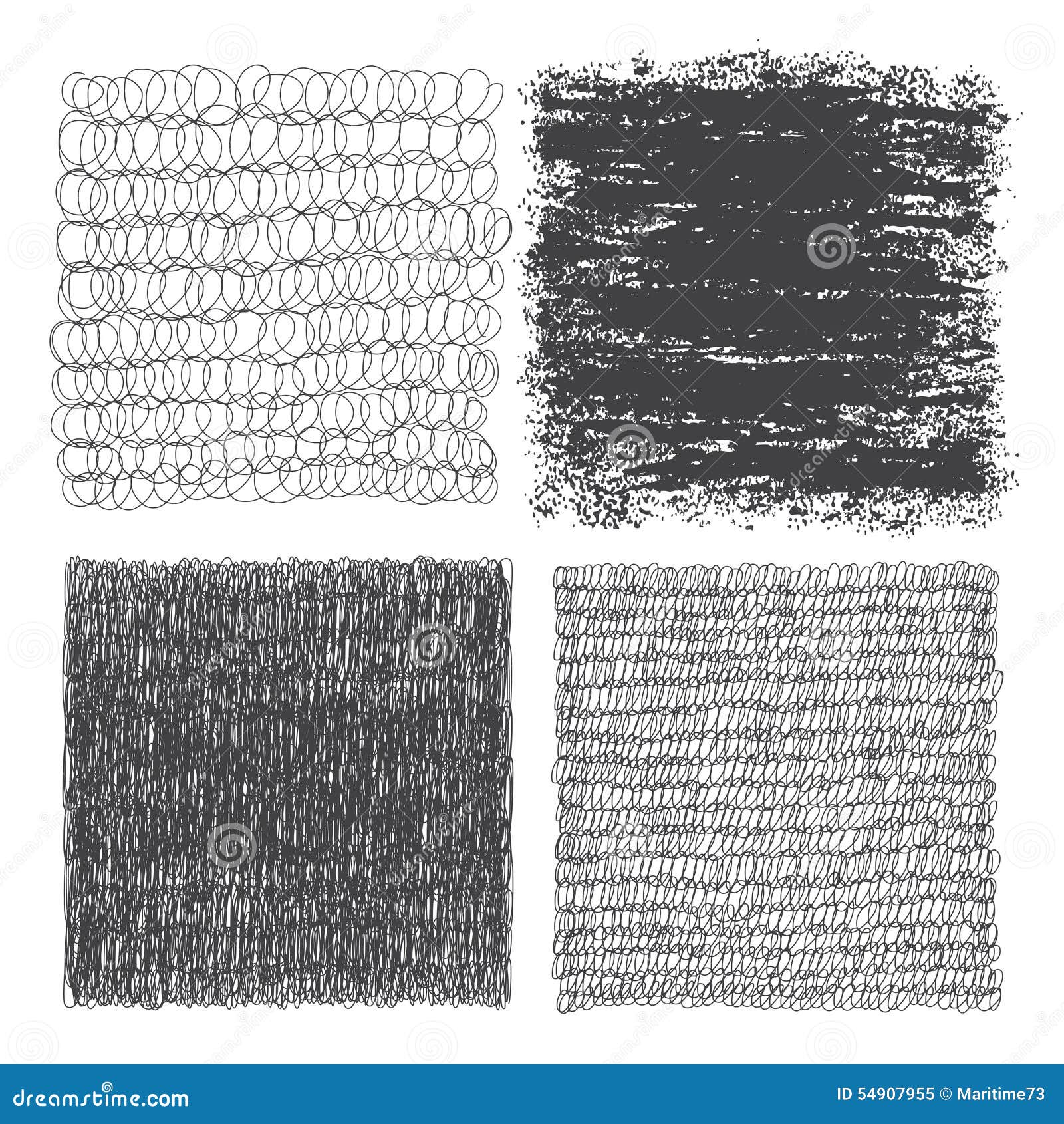 Vector Set Of Hand Drawn Squares. Sketch, Set Of Textures. Elements For ...