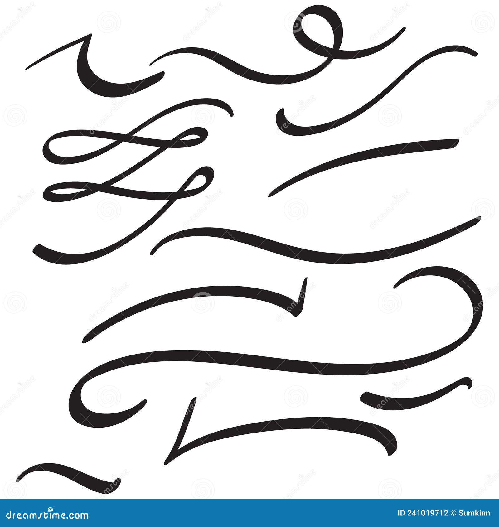 Vector Set of Hand Drawn Underline Stock Vector - Illustration of ...