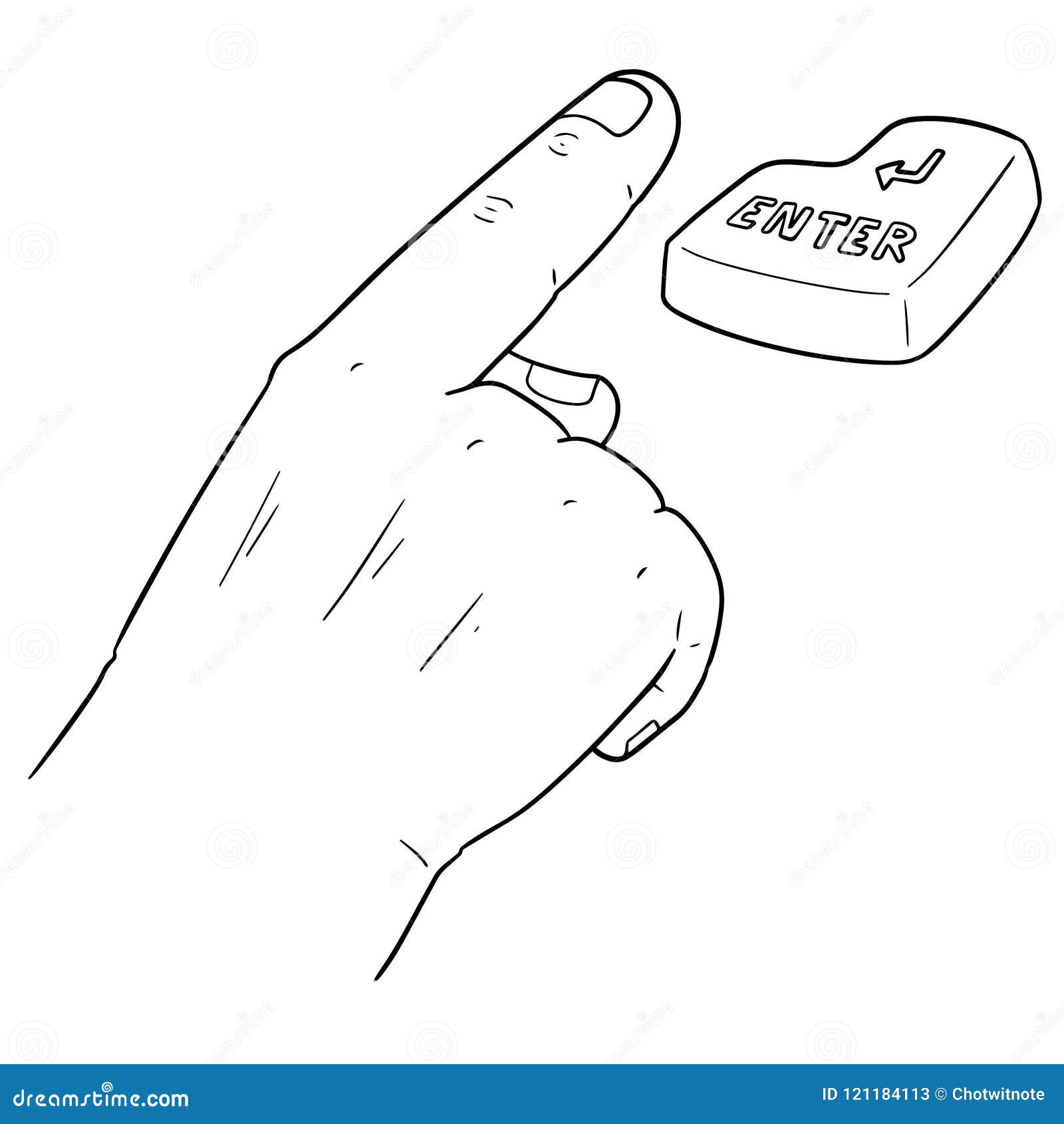 Vector Set of Hand and Enter Button Stock Vector - Illustration of ...