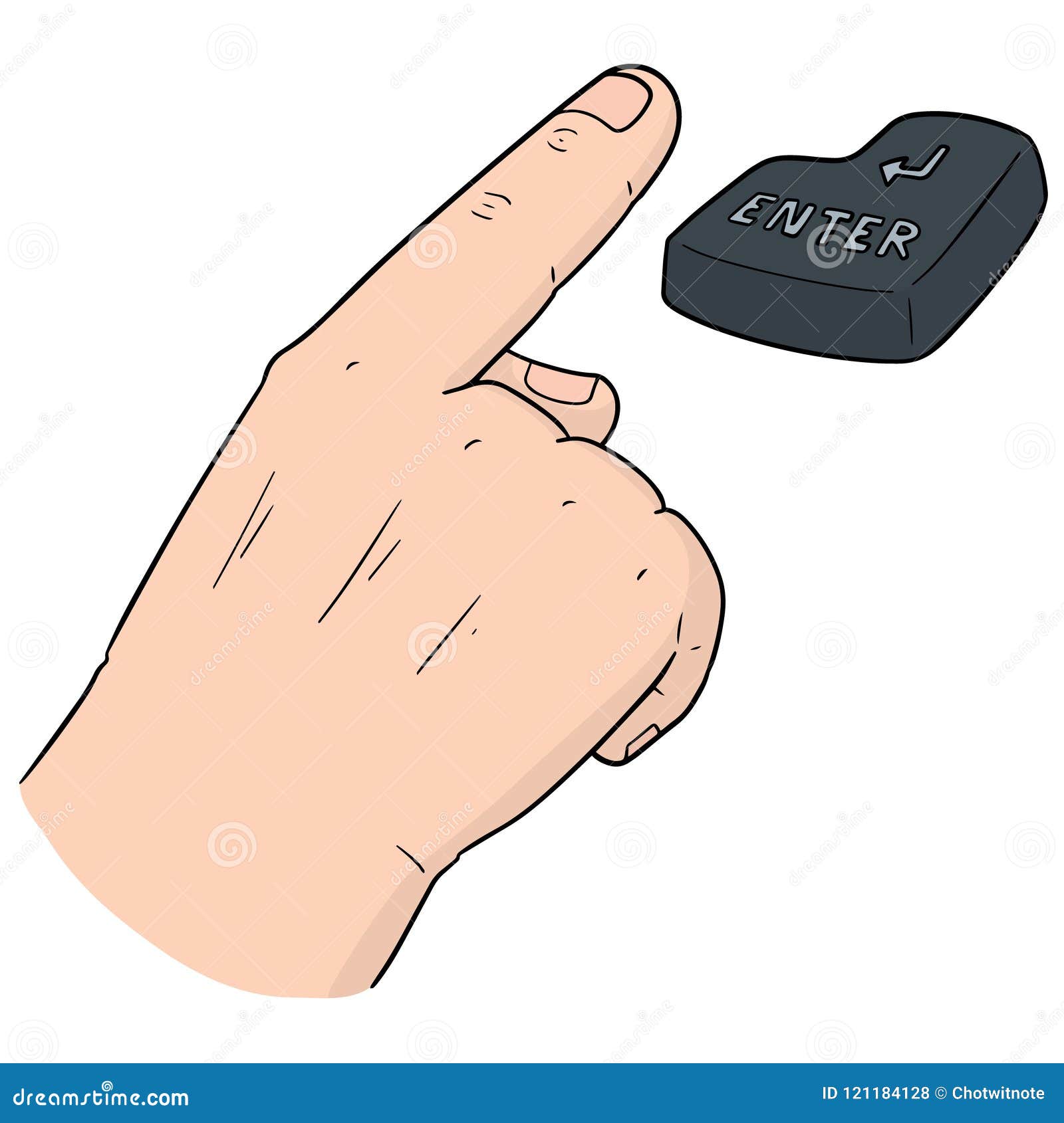 Vector Set of Hand and Enter Button Stock Vector - Illustration of ...