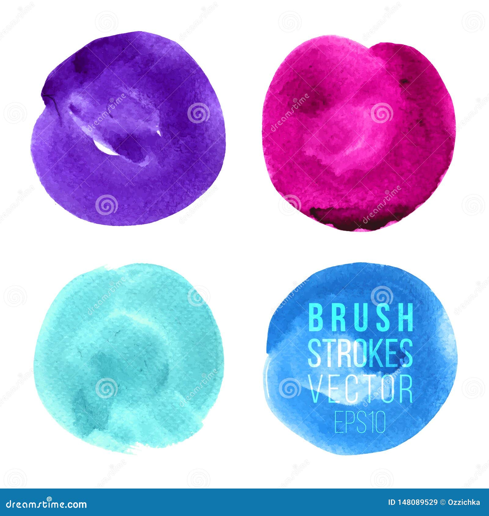Vector Set of Hand Painted Circles for Backdrops. Artistic Hand Drawn ...