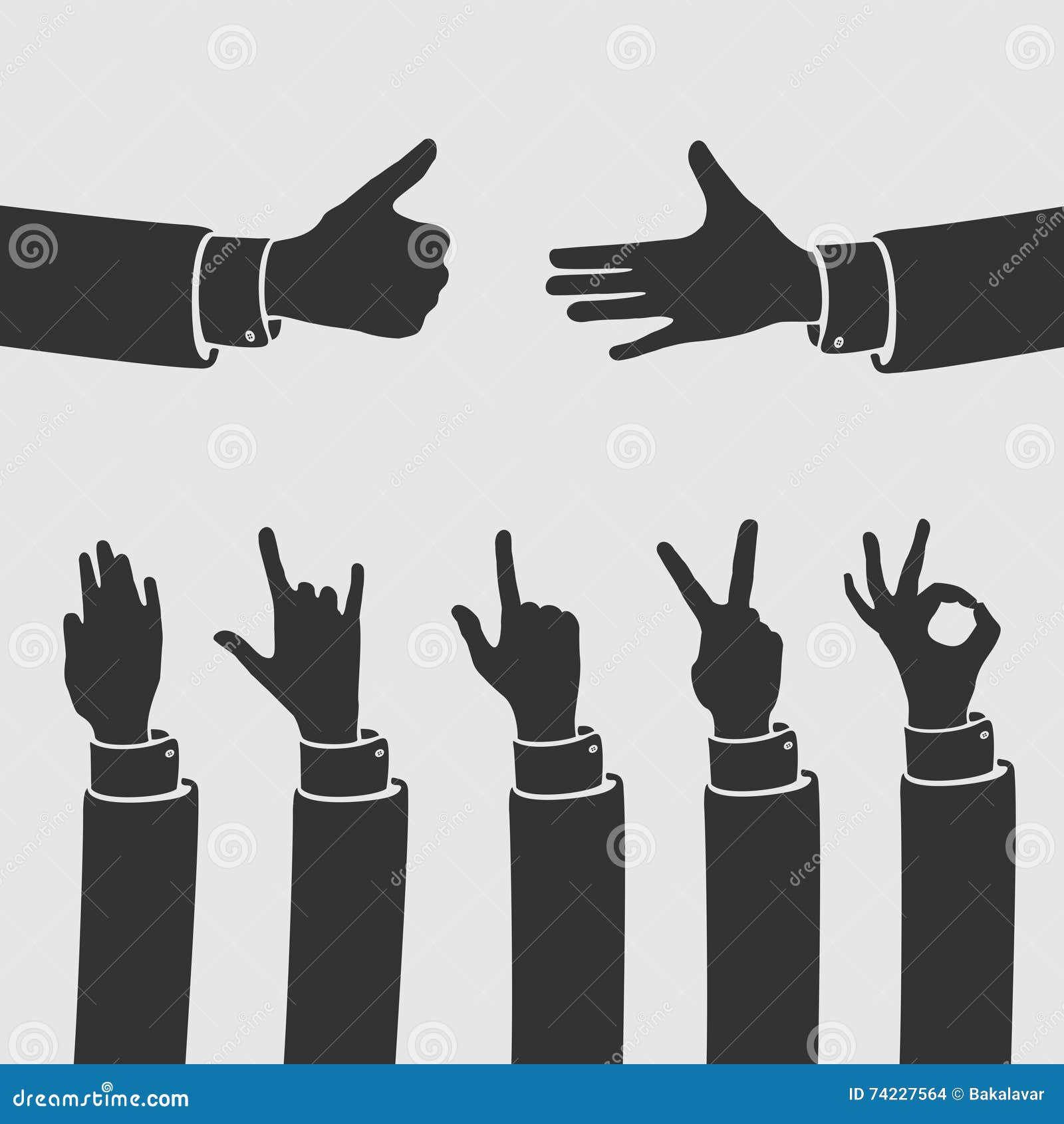 Vector Set Hand Symbols stock vector. Illustration of finger - 74227564