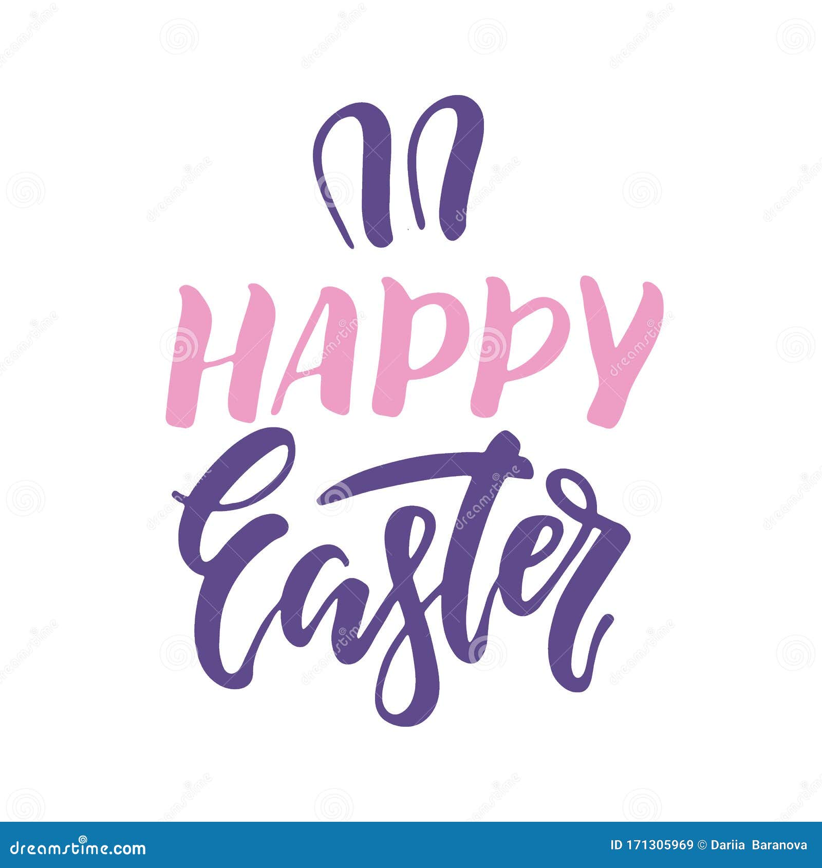 Vector Set of Hand Written Easter Phrase .Greeting Card Text Templates ...