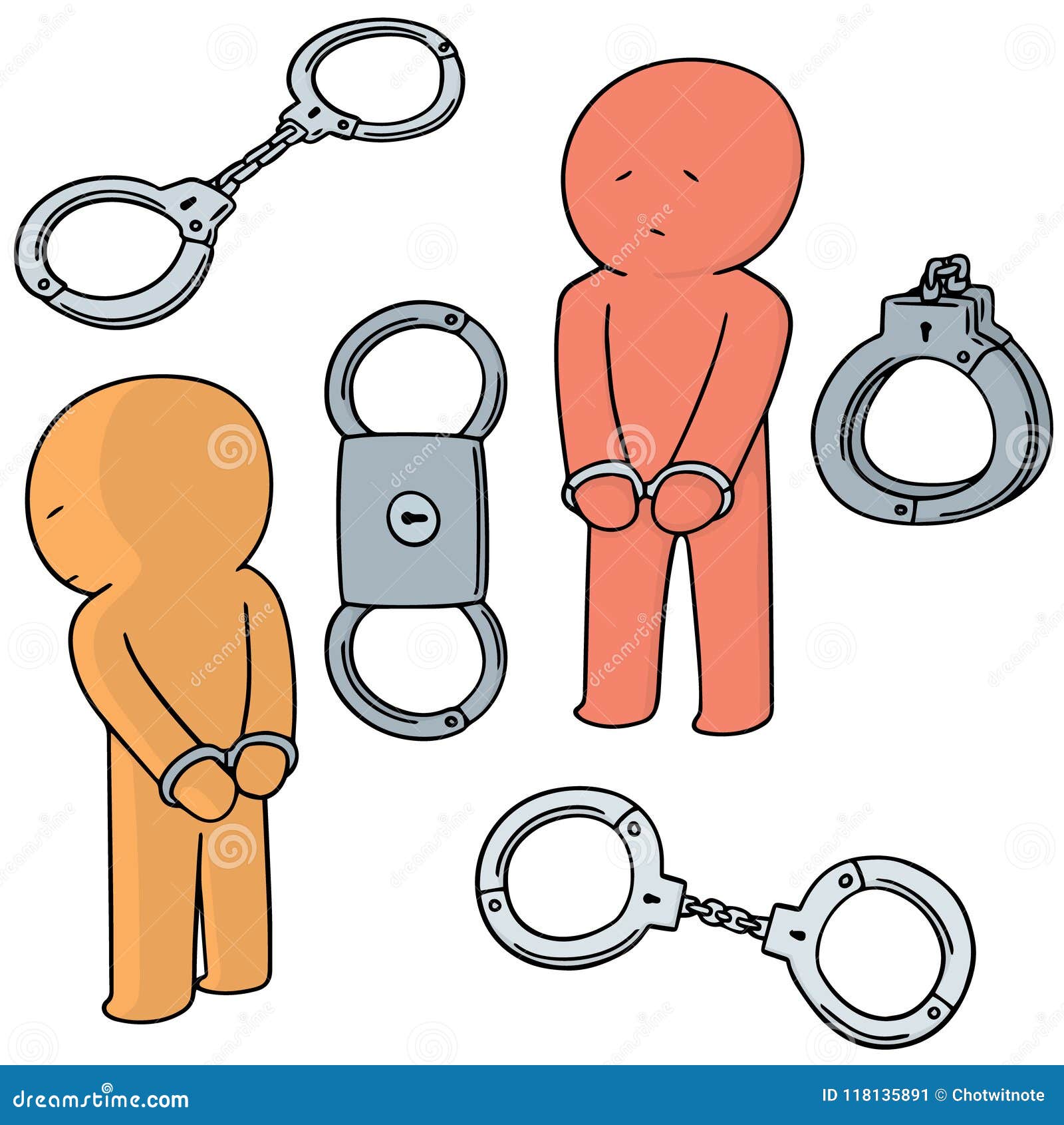 Vector set of handcuff stock vector. Illustration of cute - 118135891