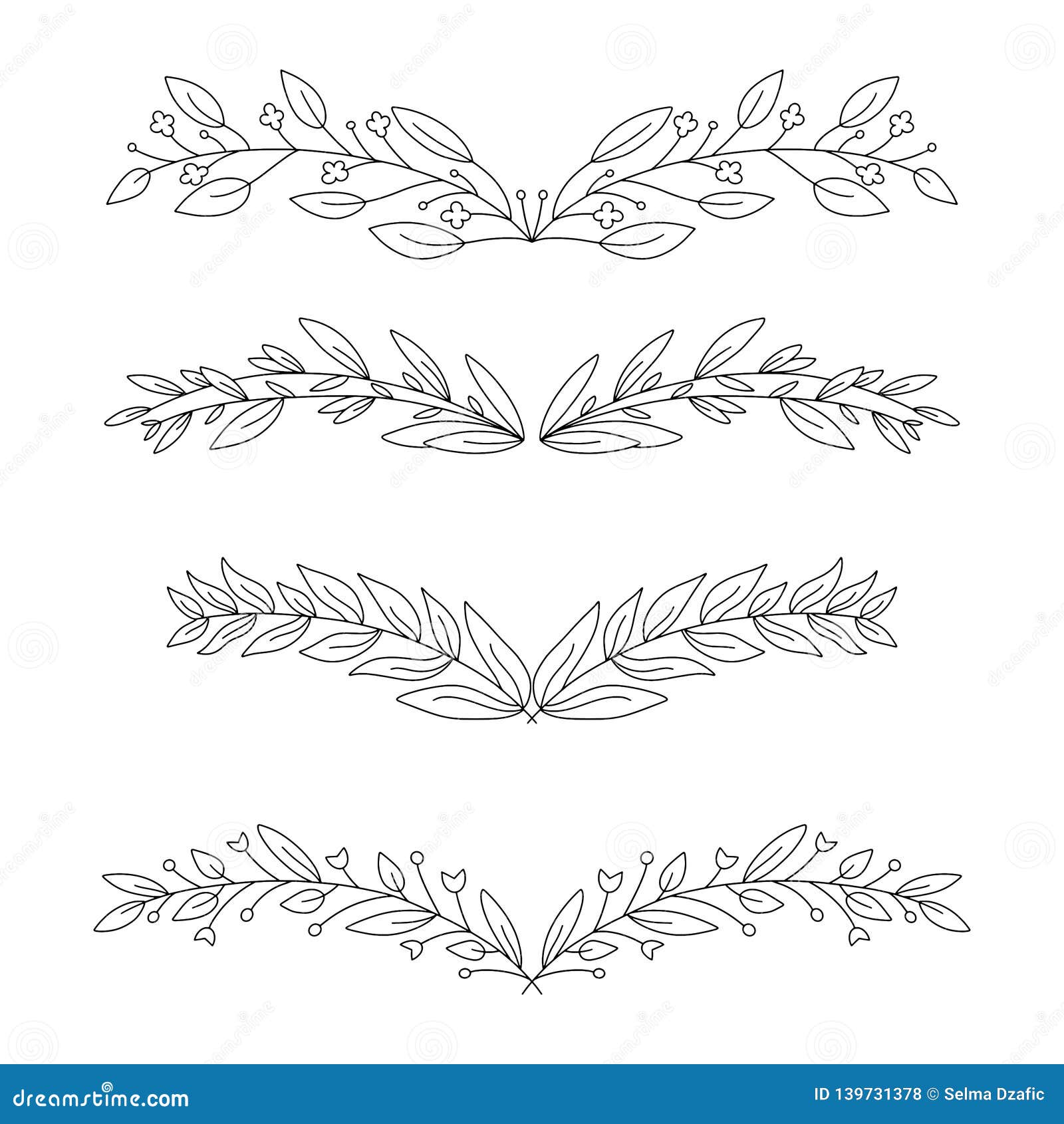 Vector Set of Handdrawn Doodle Frames and Borders. Handdrawn Elements ...