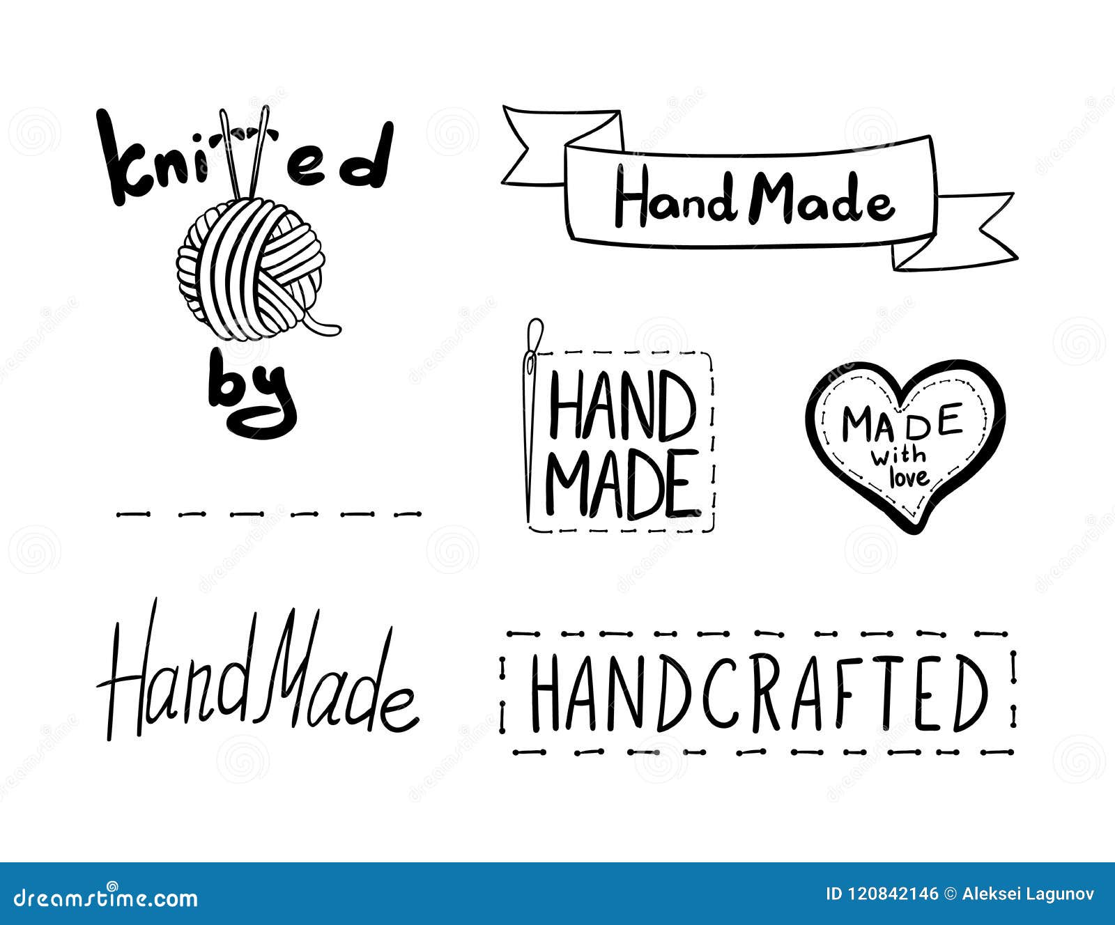 Vector Set of Handmade Elements, Logo Design, Hand Drawn Illustrations ...