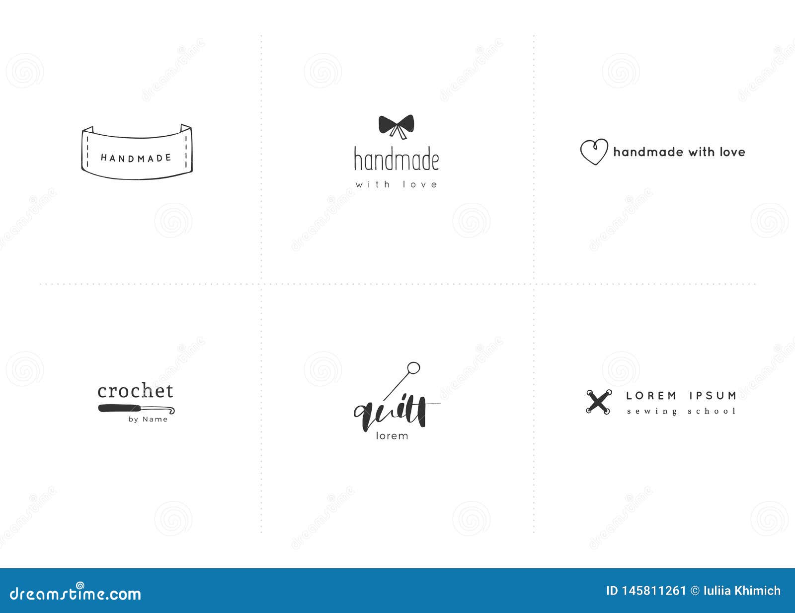 Vector Set of Handmade Logo Templates. Isolated Hand Drawn Elements ...