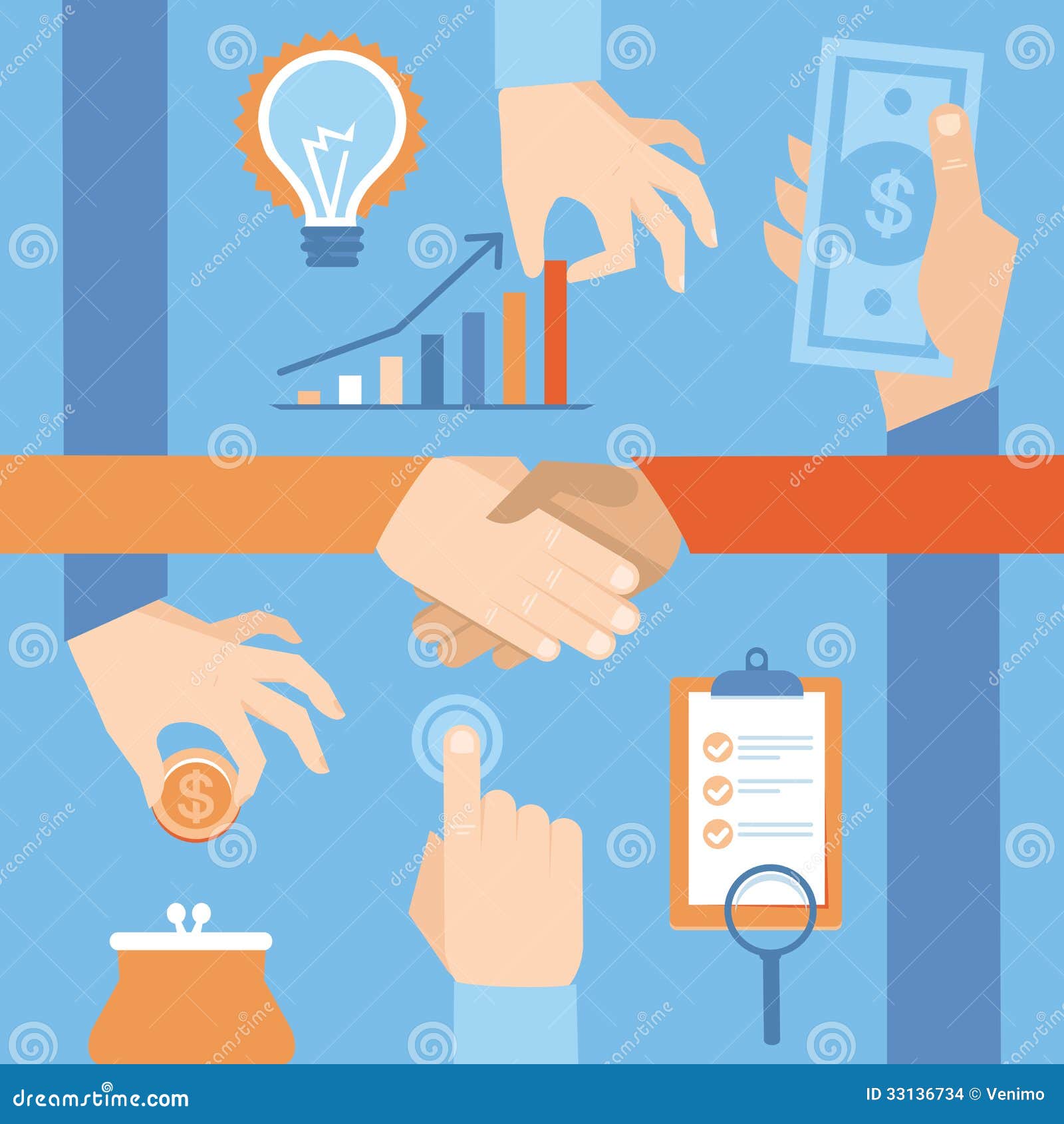 Vector Set Hands Money Handshake Stock Illustrations – 258 Vector Set ...