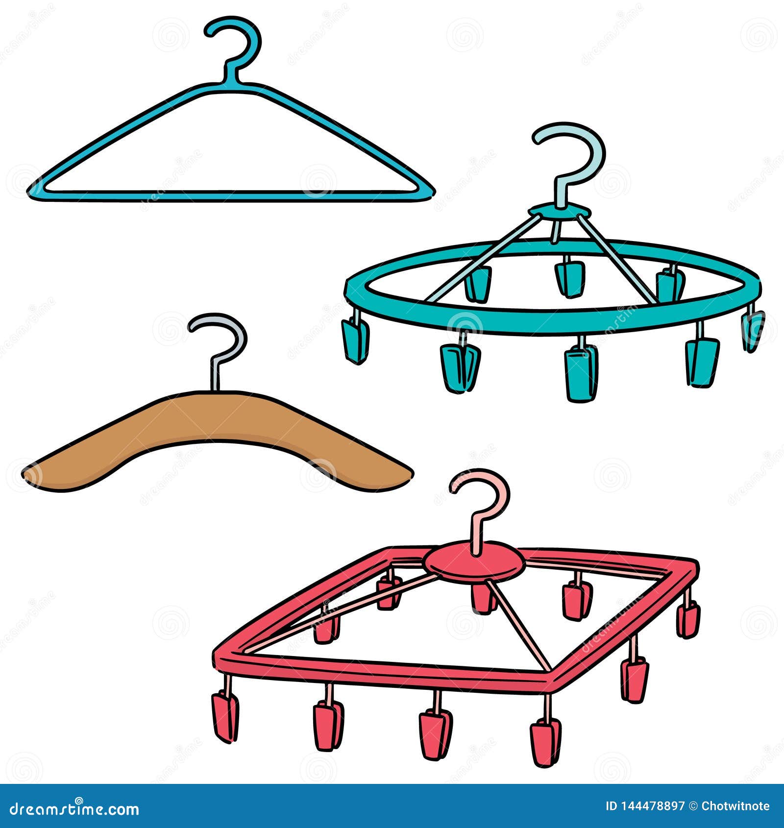 Vector set of hangers stock vector. Illustration of hangers - 144478897