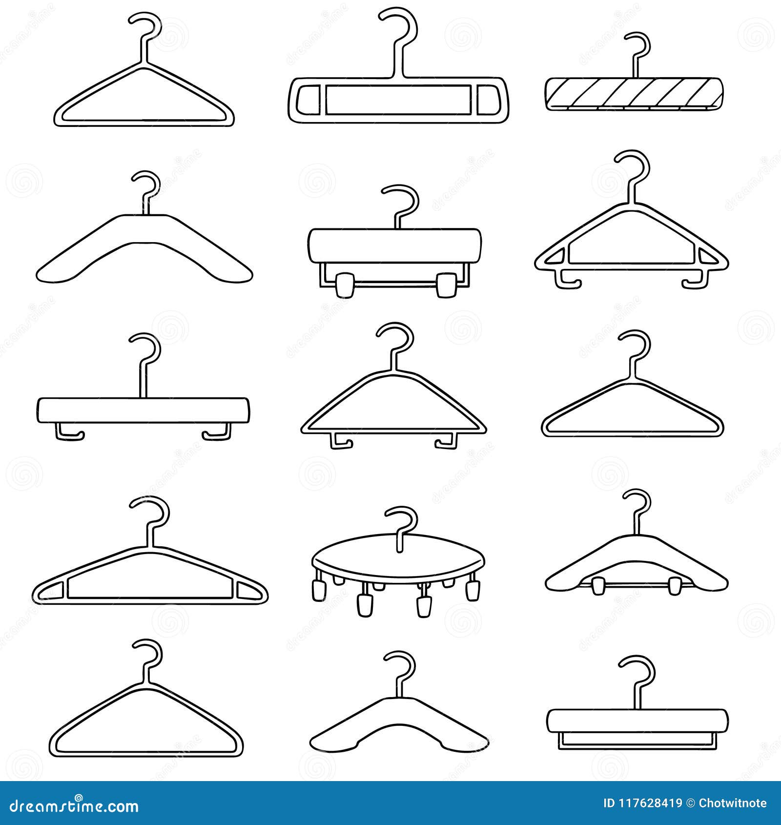 Vector set of hangers stock vector. Illustration of element - 117628419