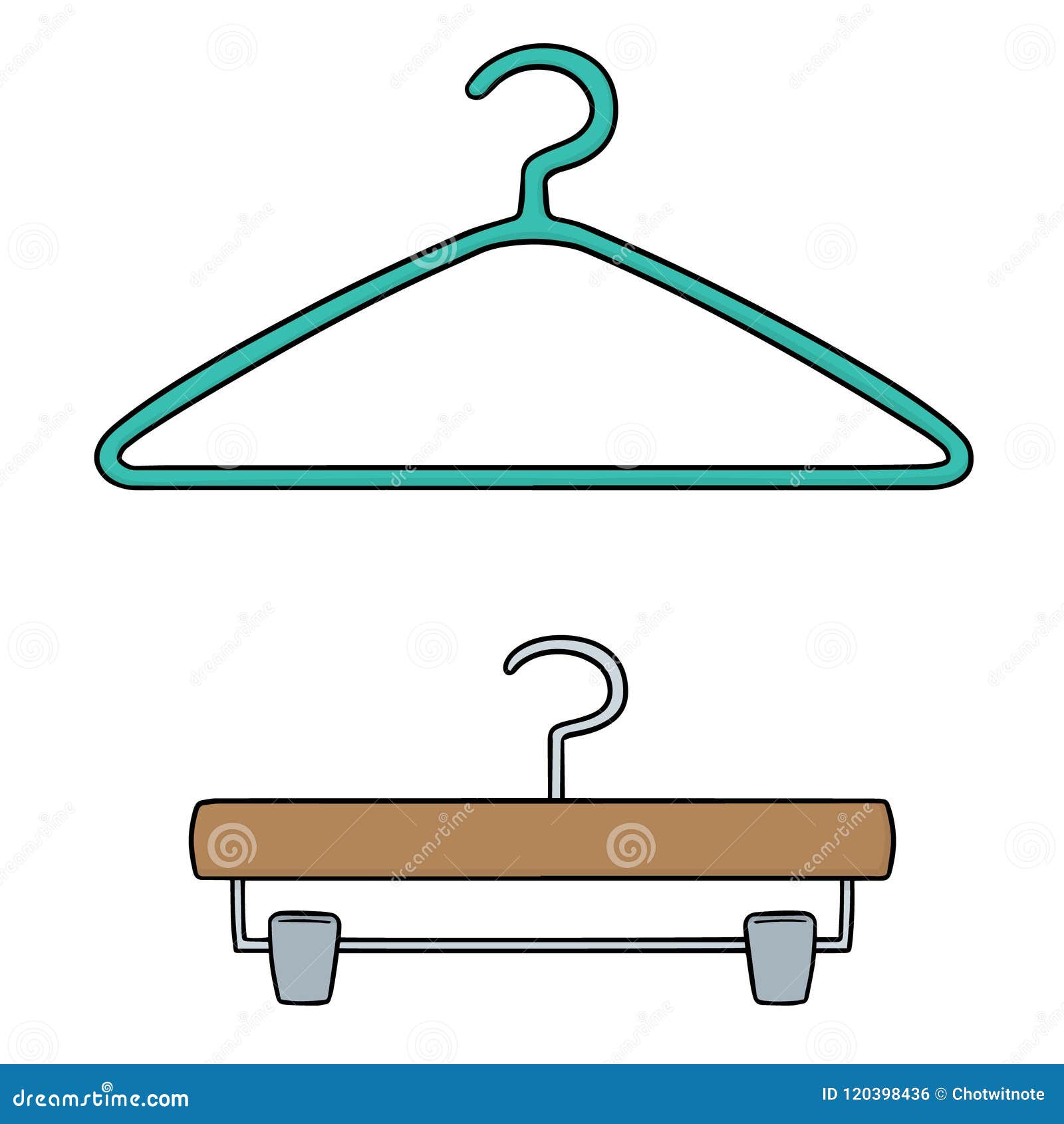 Vector set of hangers stock vector. Illustration of drawn - 120398436