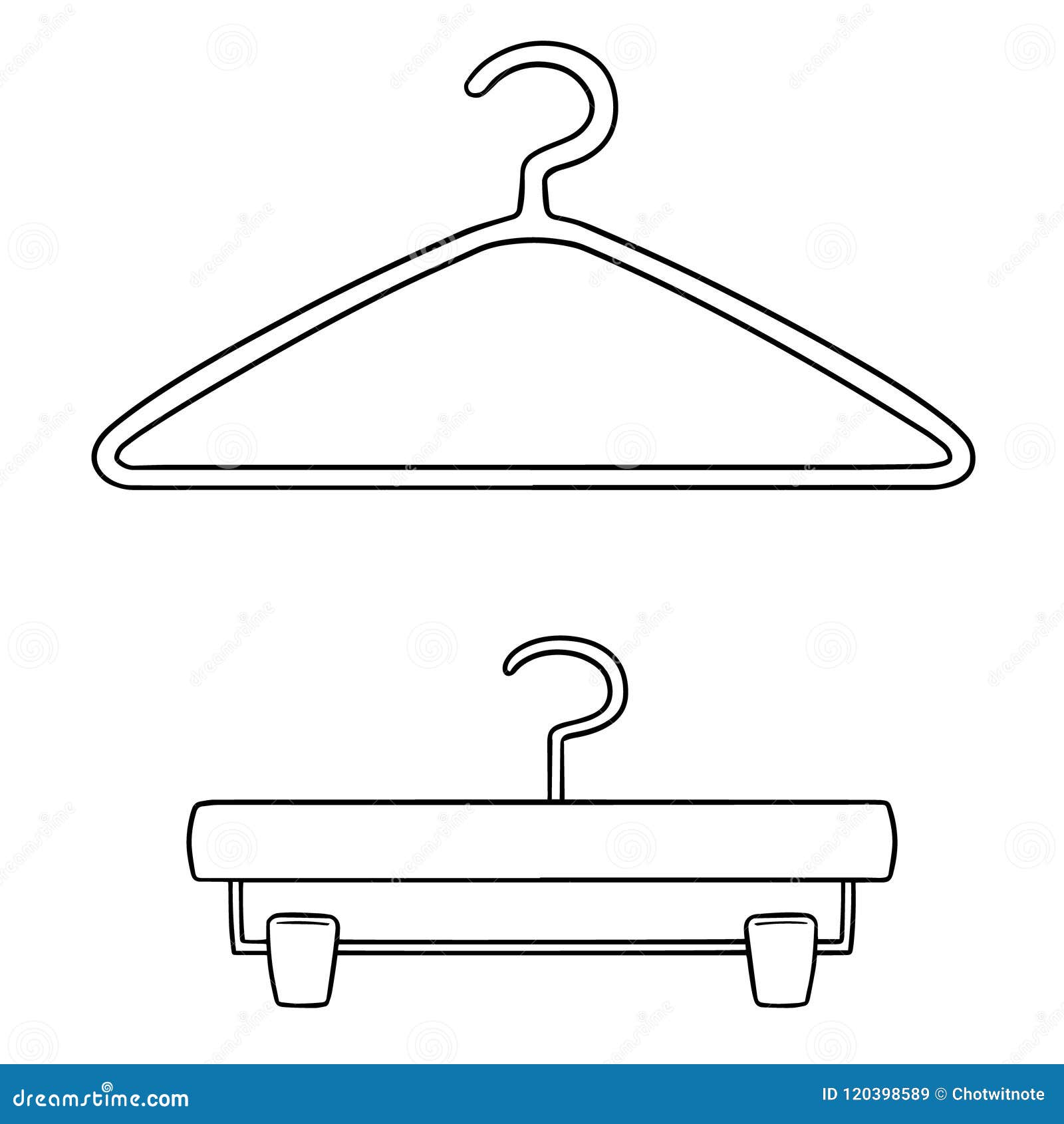 Vector set of hangers stock vector. Illustration of retail - 120398589