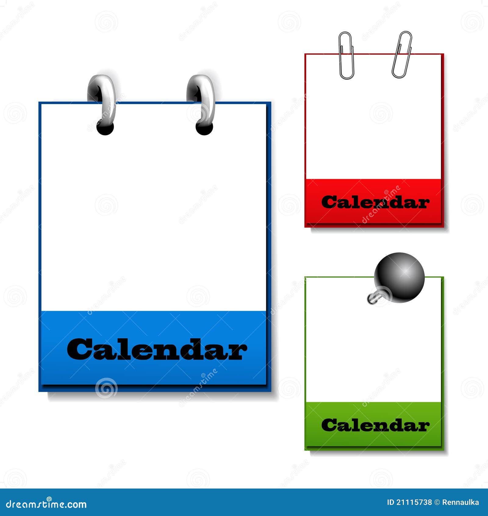 Vector Set of Hanging Open Calendars Stock Vector - Illustration of ...