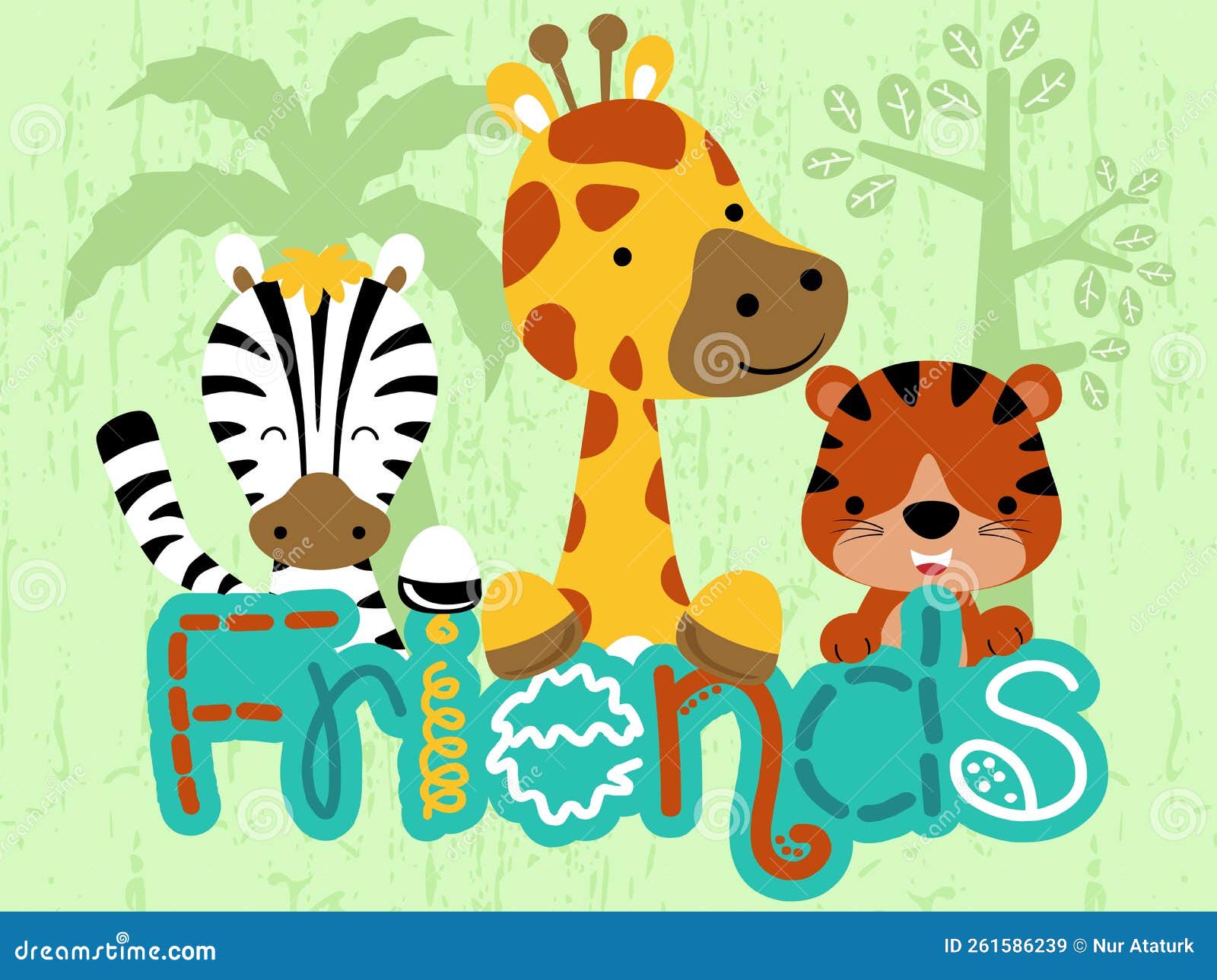 Vector Set of Happy Animals Cartoon Stock Vector - Illustration of ...