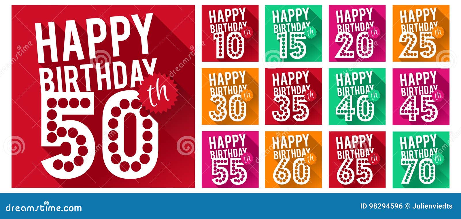 Vector Set Of Happy Birthday Symbols. | CartoonDealer.com #98294596