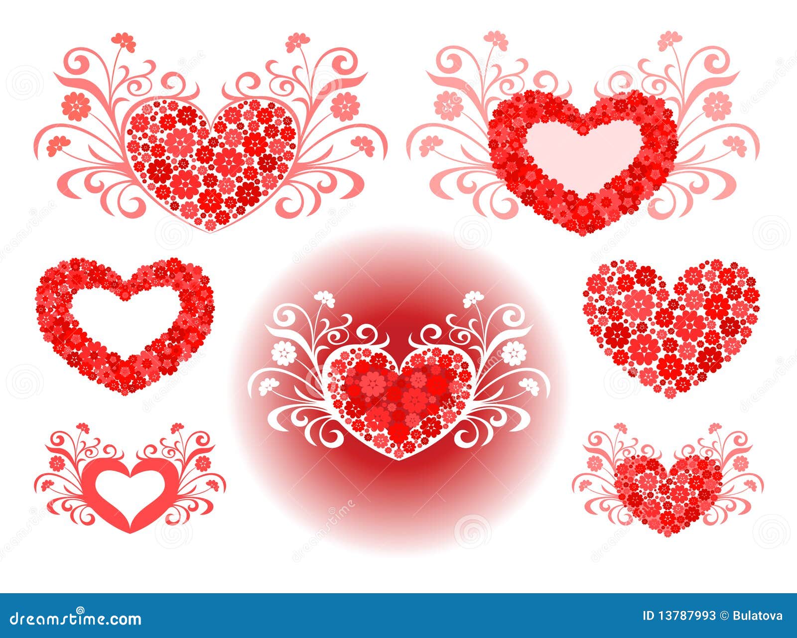 Vector set of hearts stock vector. Illustration of beauty - 13787993
