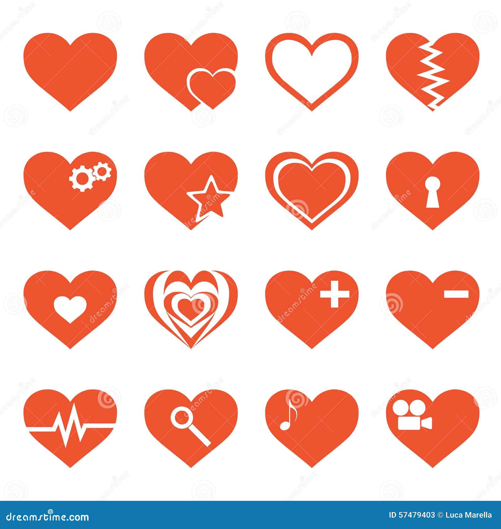 Vector set of hearts icons stock vector. Illustration of abstract ...
