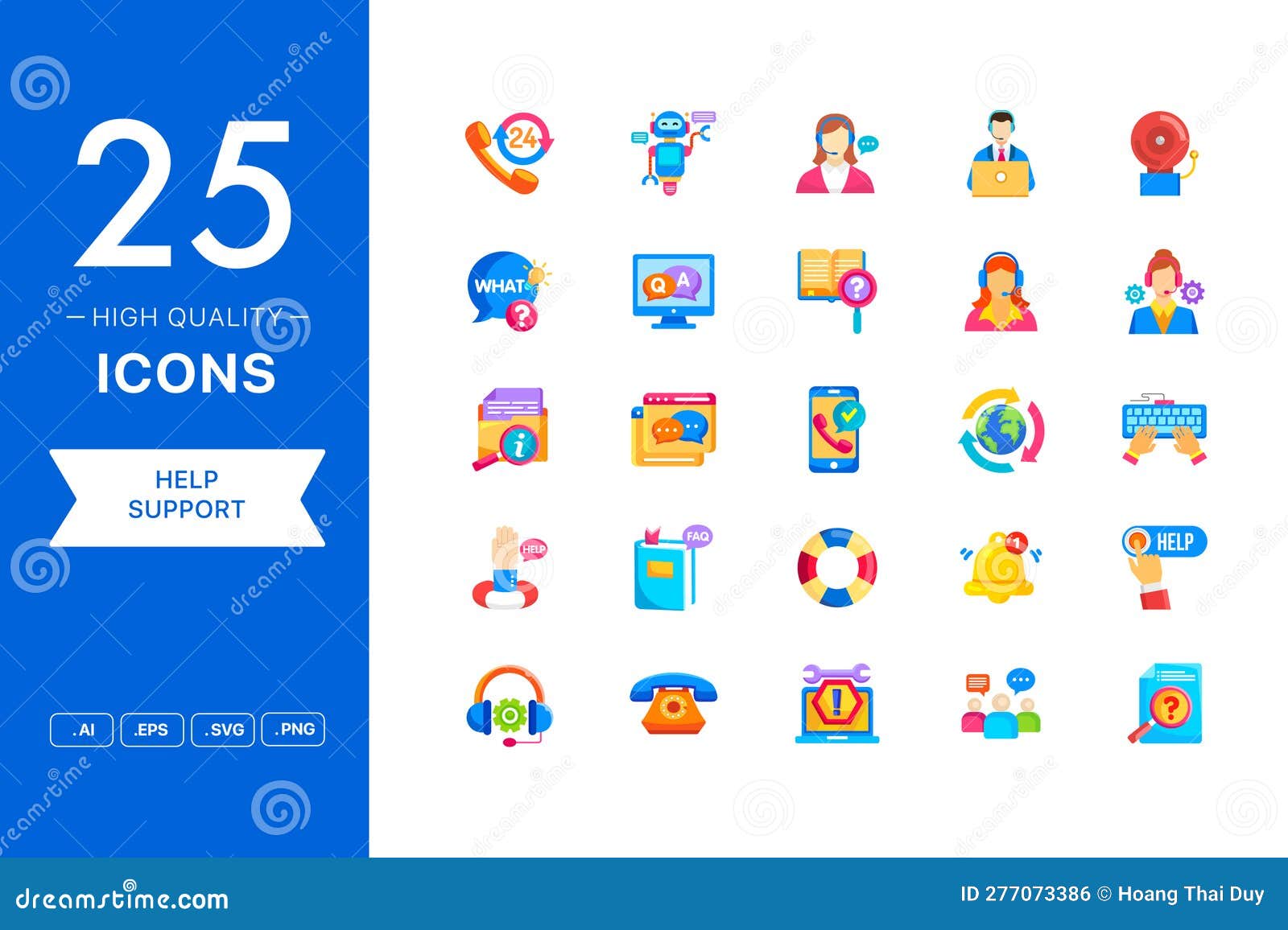 Vector Set of Help Support Icons Stock Vector - Illustration of person ...