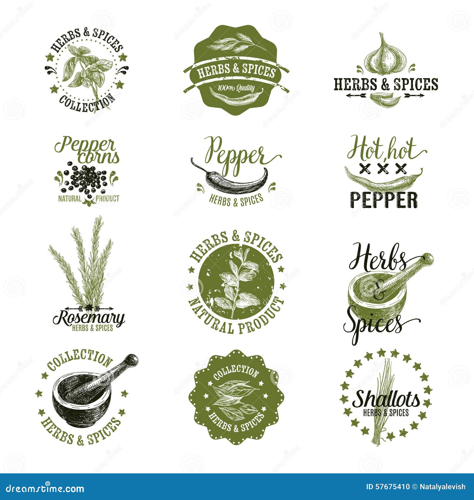 Vector Set of Herbs and Spices Labels, Badges Stock Vector ... Vector Set of Herbs and Spices Labels, Badges Stock Vector ...