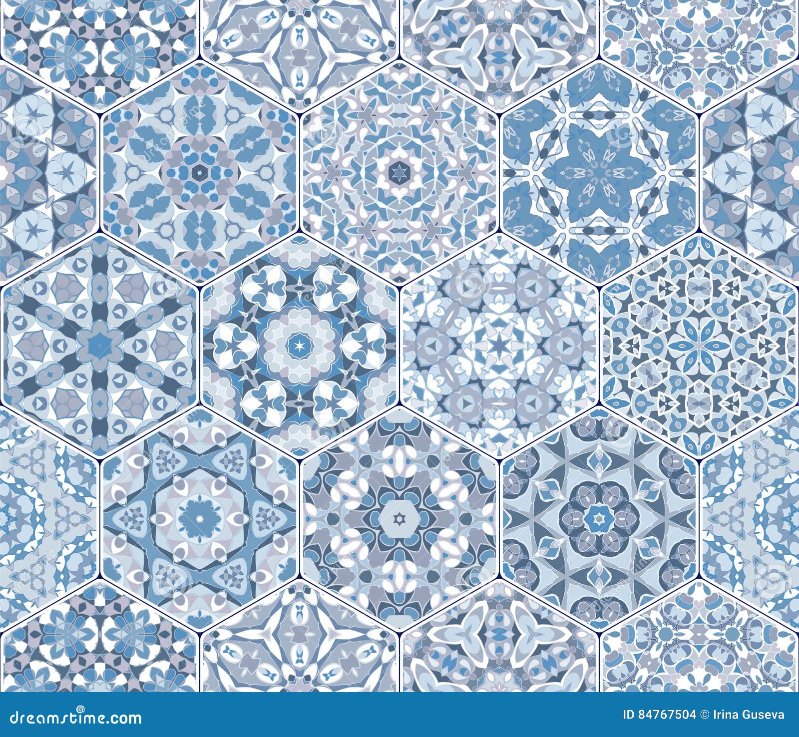 Vector Set of Hexagonal Patterns. Stock Vector - Illustration of ...