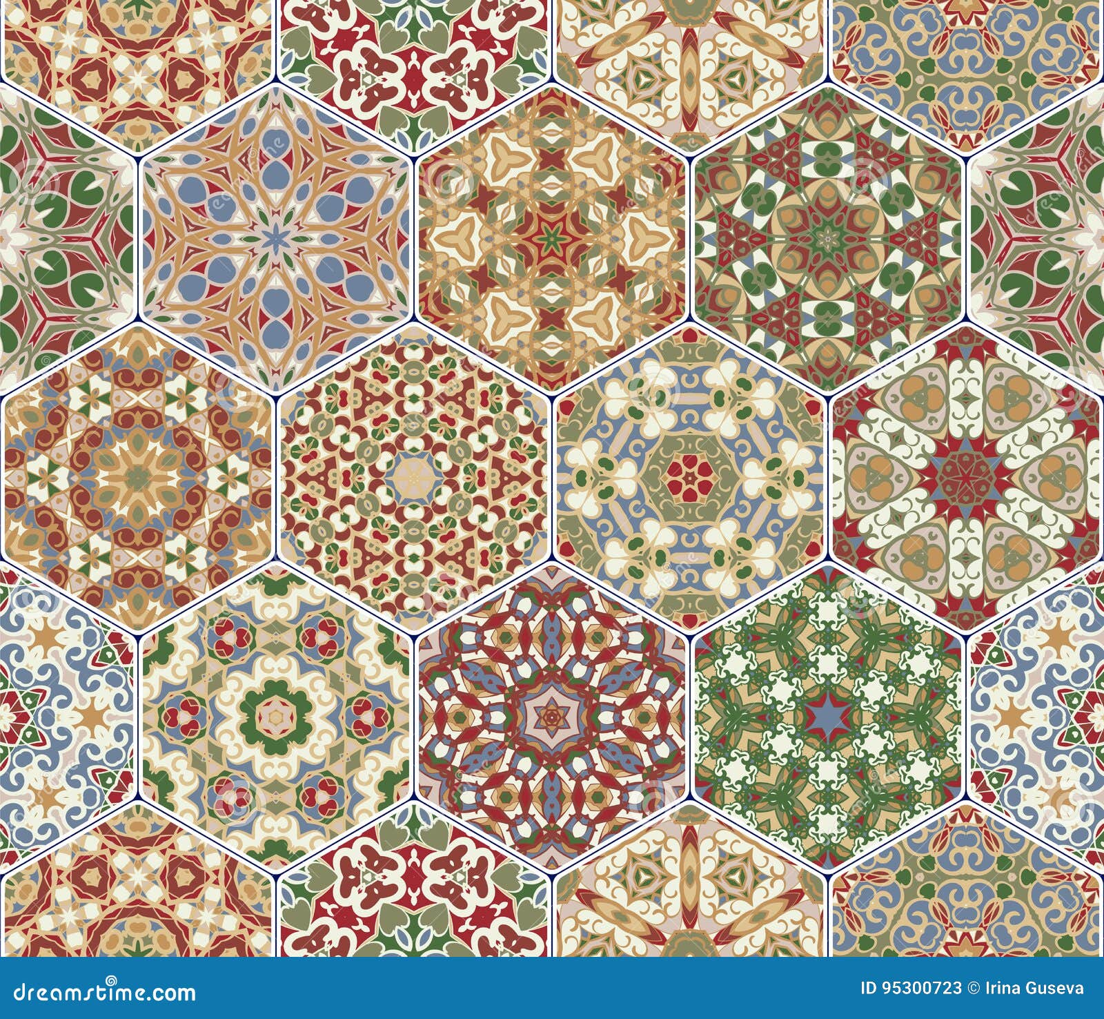 Vector Set of Hexagonal Patterns. Stock Vector - Illustration of ...