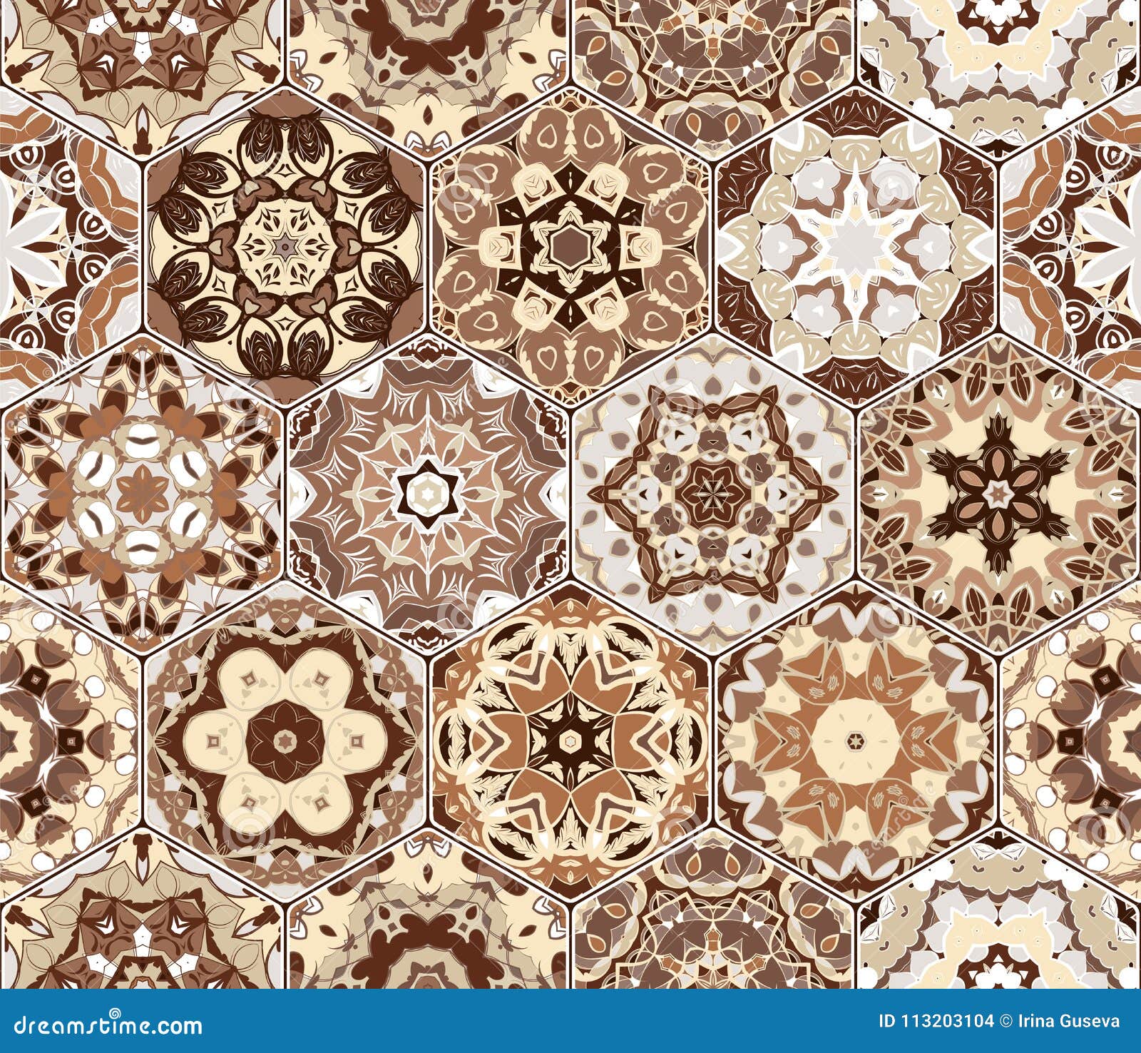 Vector Set of Hexagonal Patterns. Stock Vector - Illustration of ...