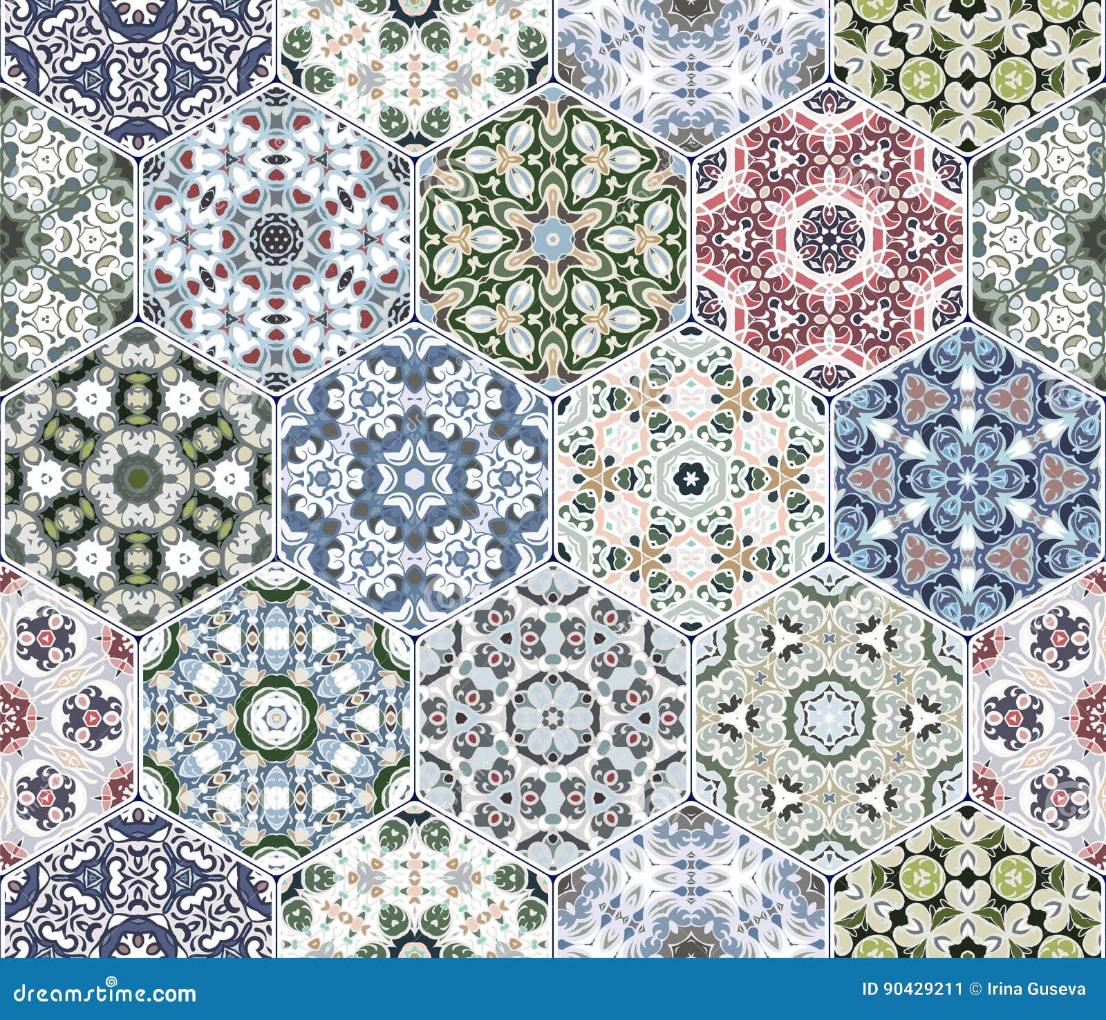 Vector Set of Hexagonal Patterns. Stock Vector - Illustration of ...
