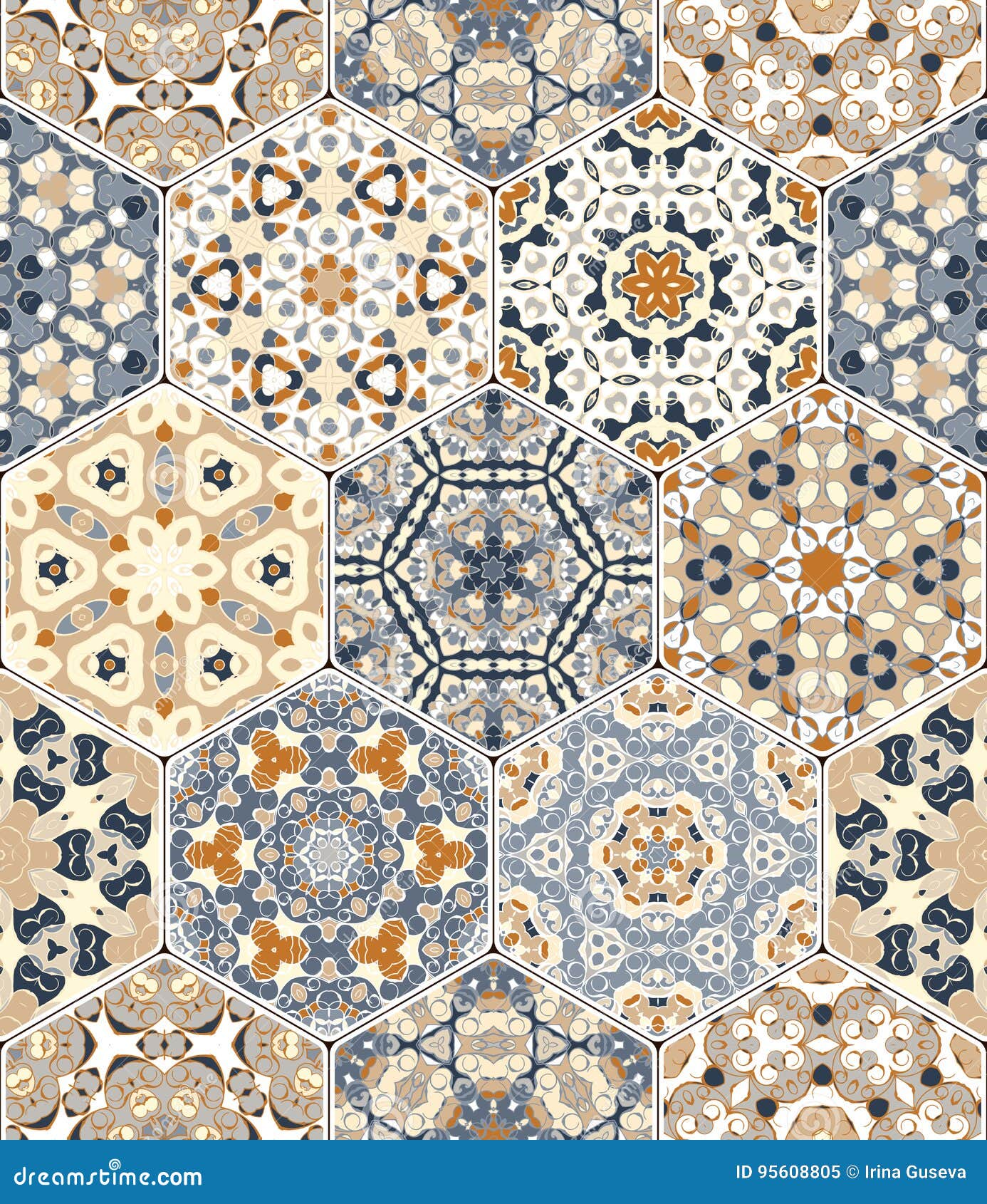 Vector Set of Hexagonal Patterns. Stock Vector - Illustration of ...