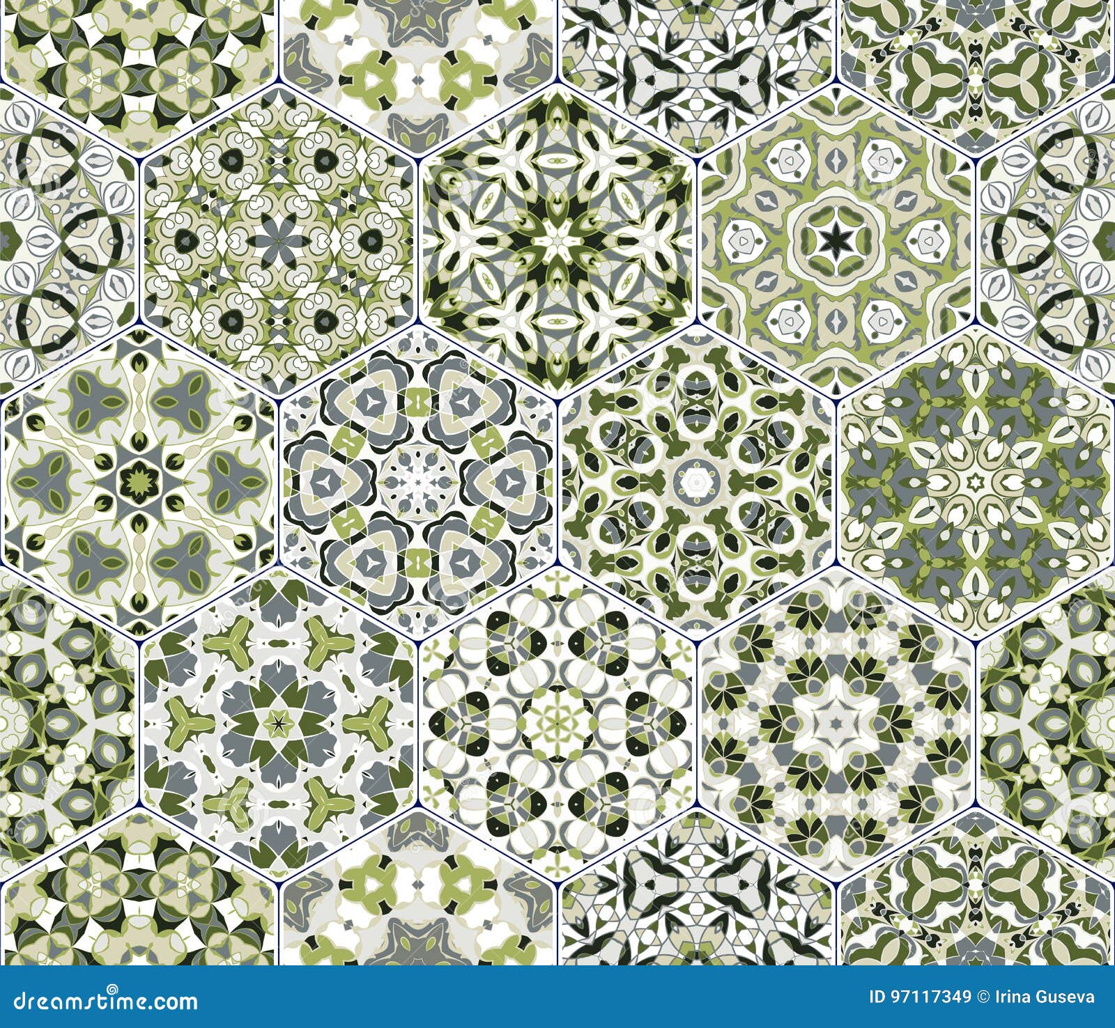 Vector Set of Hexagonal Patterns. Stock Vector - Illustration of ...