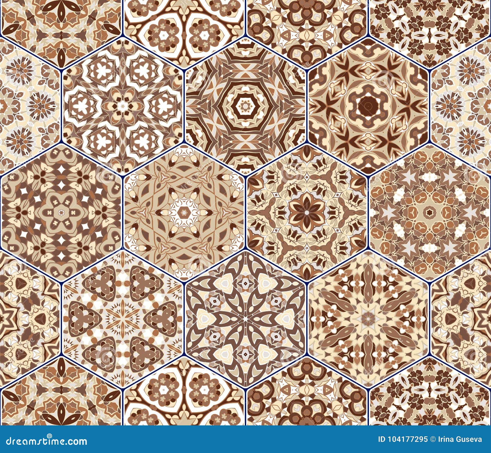 Vector Set of Hexagonal Patterns. Stock Vector - Illustration of ...