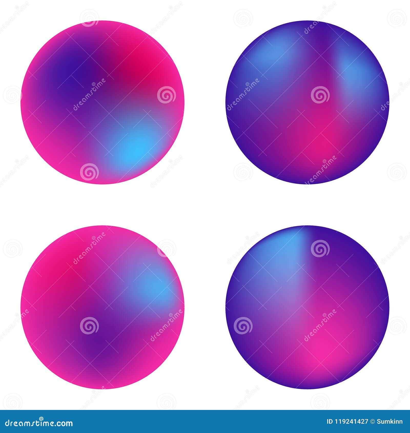 Vector Set Holographic Circles. Stock Vector - Illustration of blur ...