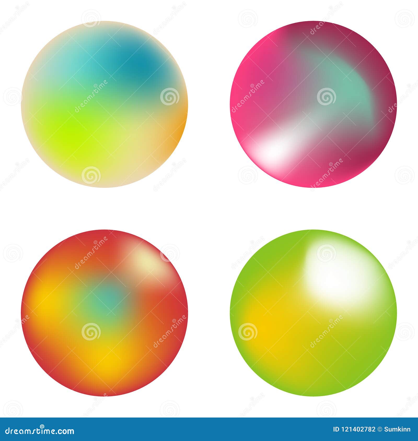 Vector Set of Holographic Fluid Circles. Stock Vector - Illustration of ...
