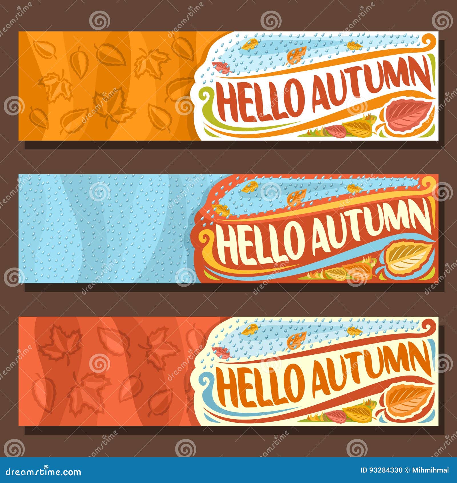 Vector Set Horizontal Banners for Autumn Season Stock Vector ...