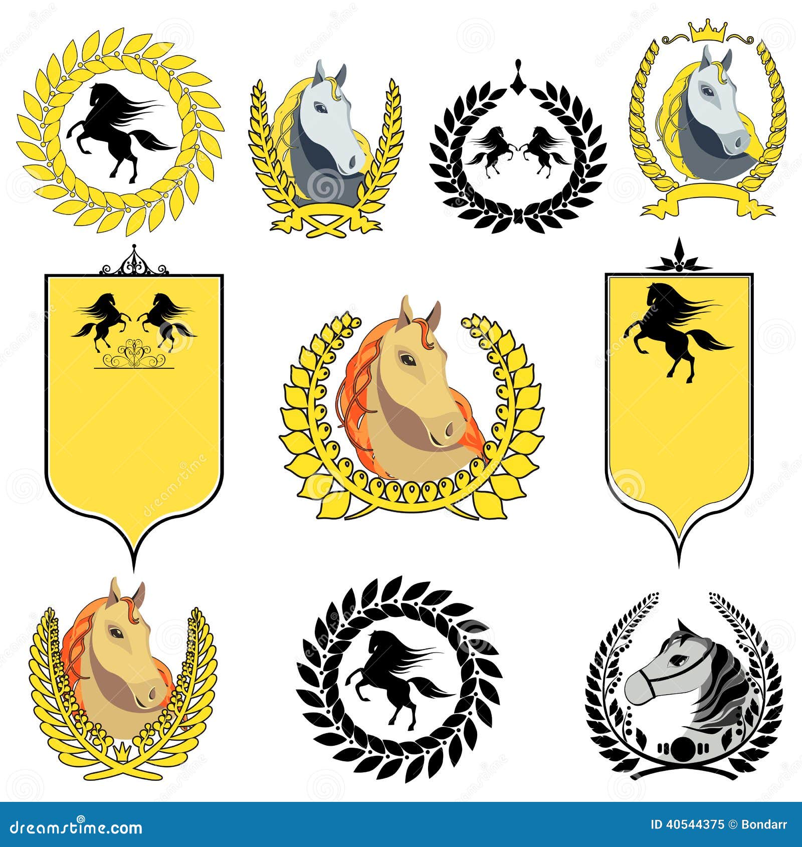 Vector Set Horse Icons Symbol Stock Vector - Illustration of animals ...