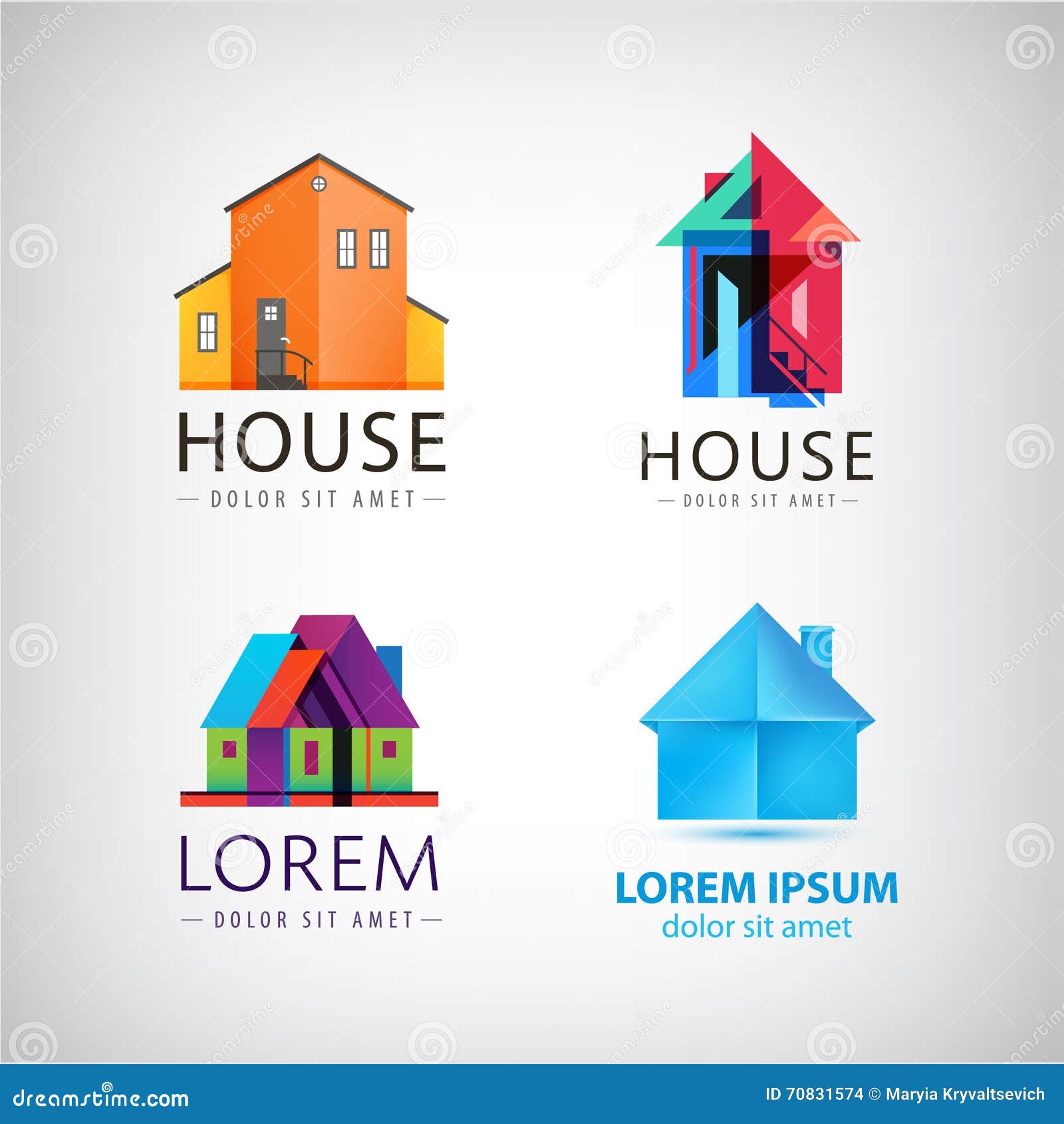 Vector Set of House Logos, Property, Real Estate Stock Vector ...