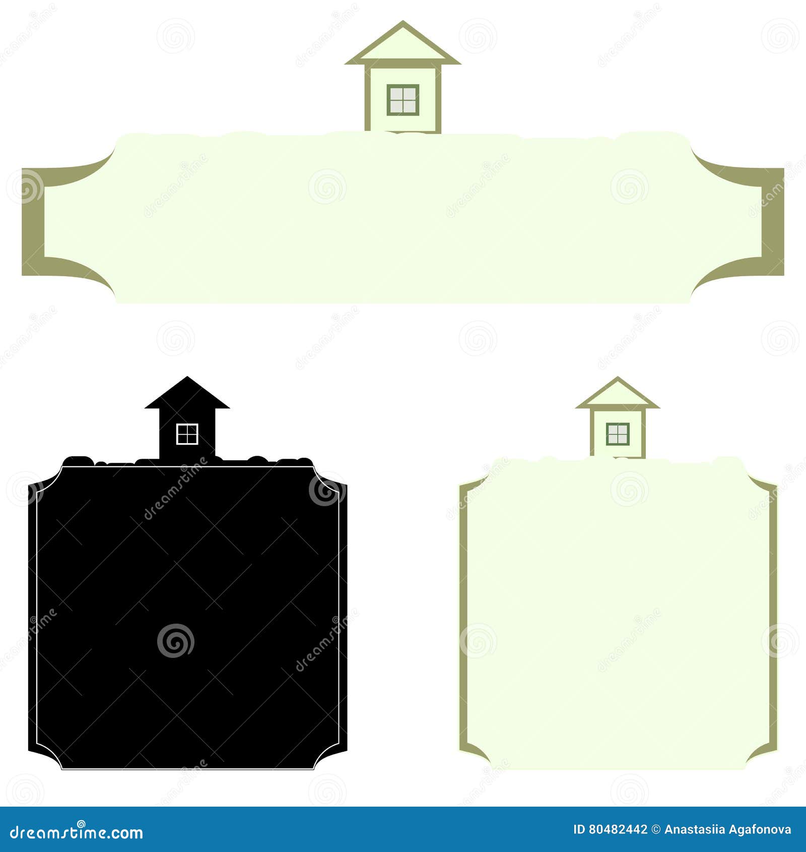 Vector Set A House On The Signboard Stock Vector Illustration Of