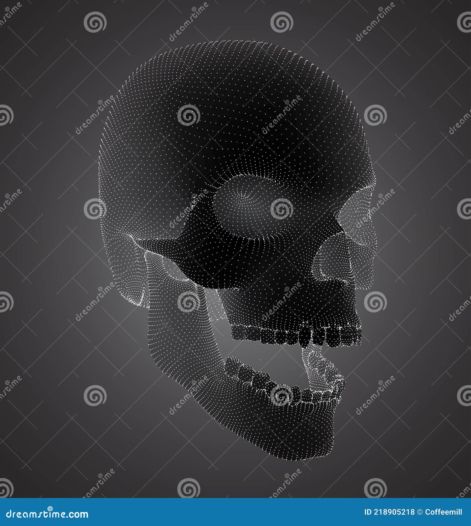 Vector Set of Human Skulls with Square and Triangular Stock Vector ...