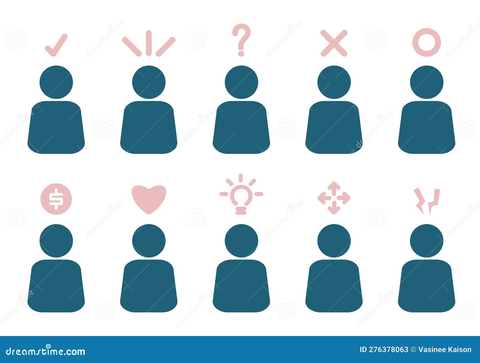 Vector Set of Human Thinking Traits Stock Vector - Illustration of idea ...