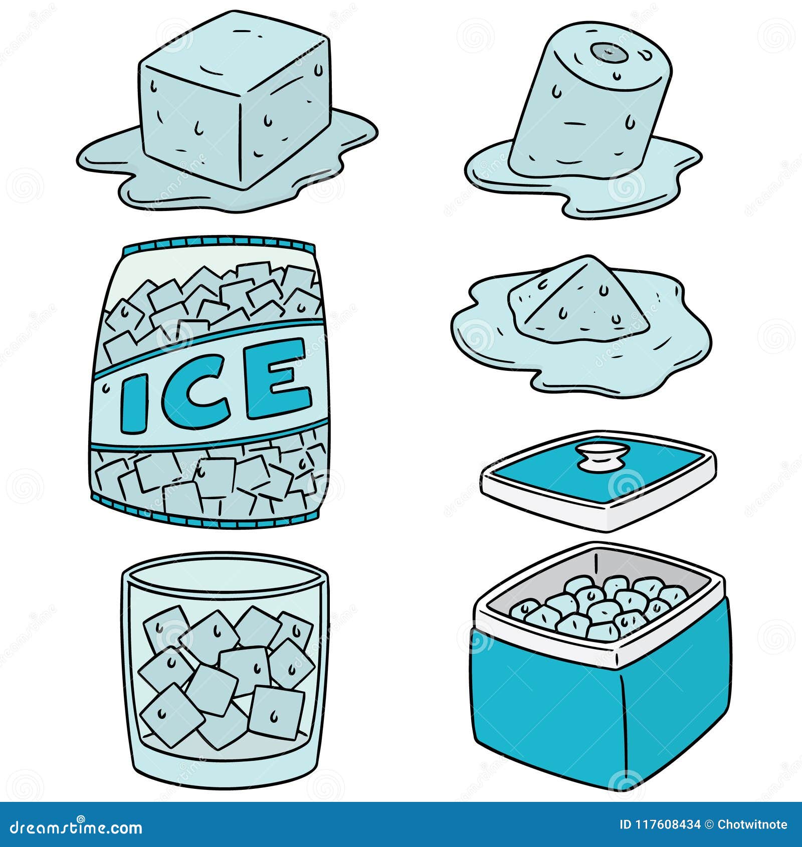 Vector set of ice stock vector. Illustration of illustrate - 117608434