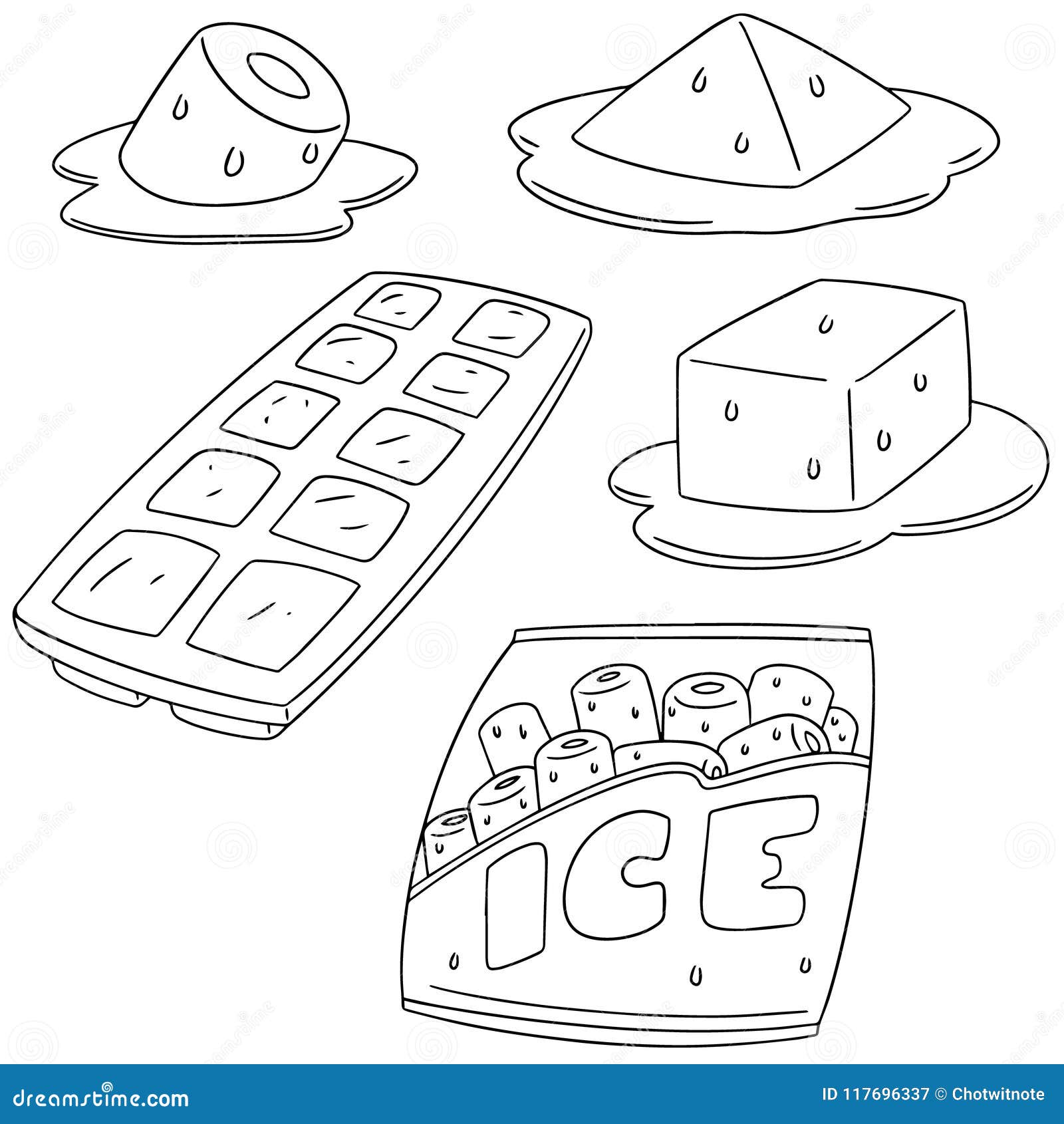 Vector set of ice stock vector. Illustration of drink - 117696337