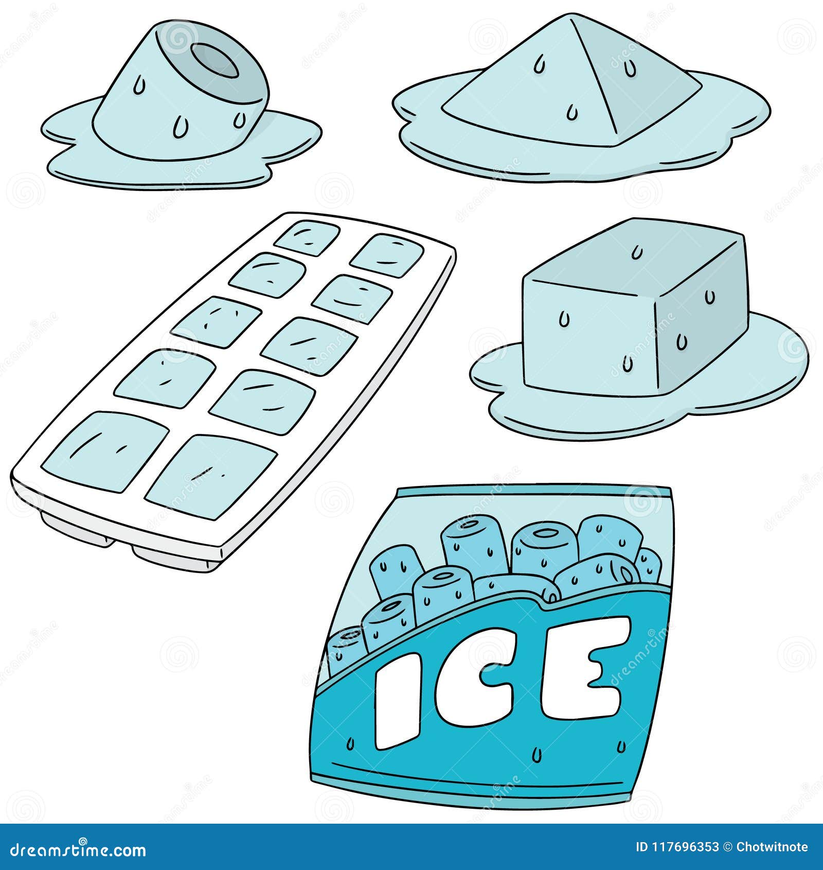 Vector set of ice stock vector. Illustration of hand - 117696353