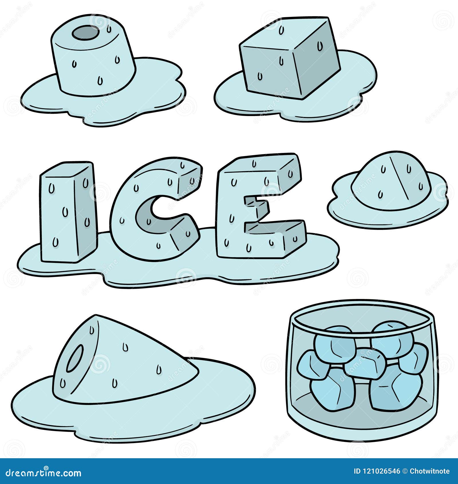 Vector set of ice stock vector. Illustration of freeze - 121026546