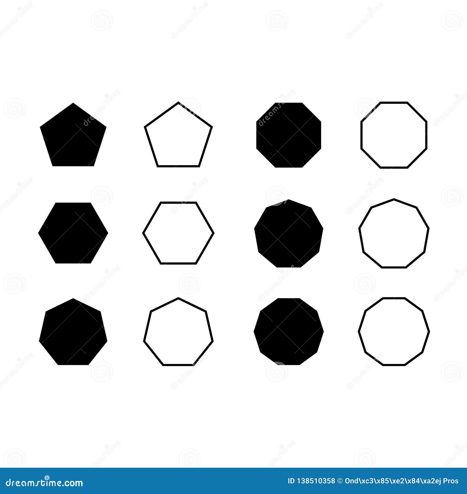 Decagon Vector Pattern, Repeating Decagon Cut Into Four Circling On ...