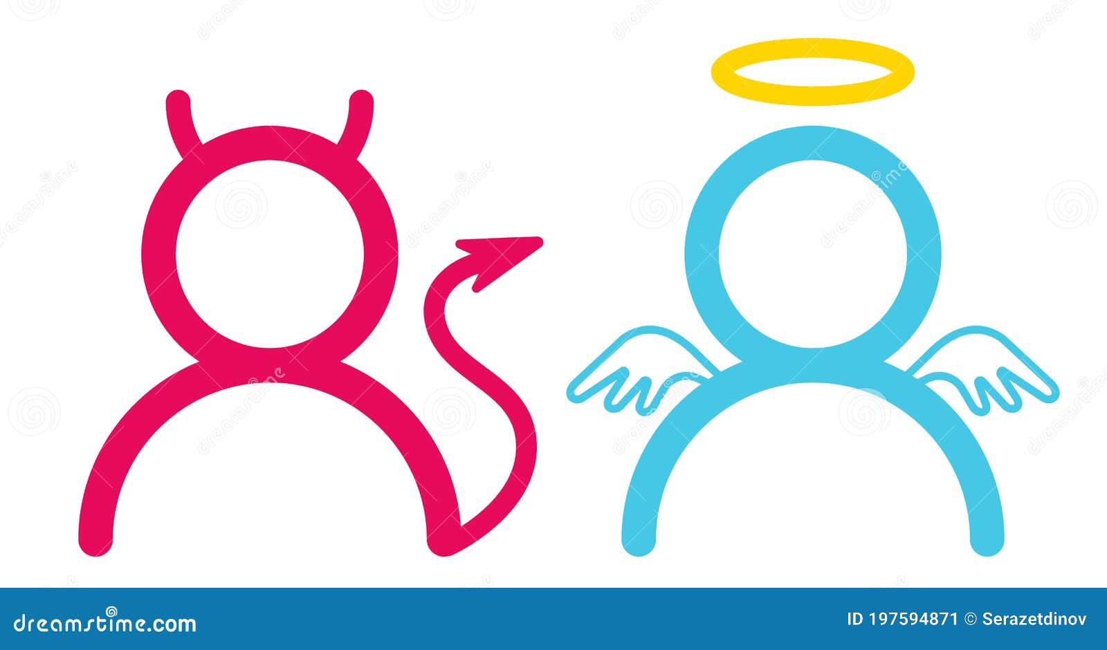 Angel and devil stock vector. Illustration of heaven - 197594871