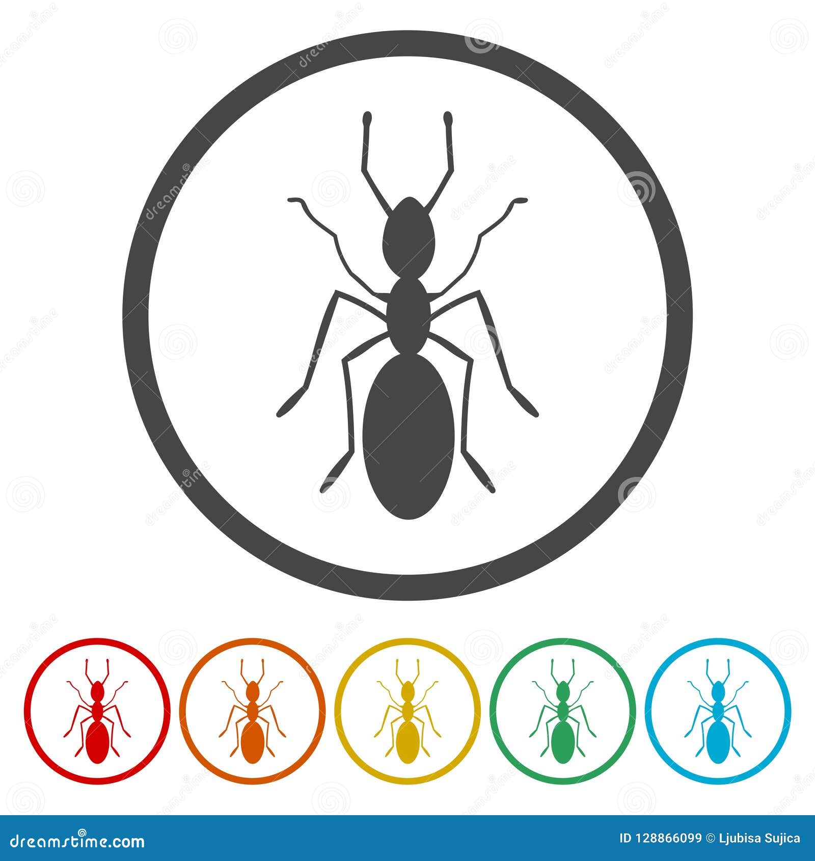 Vector set of icons ants stock vector. Illustration of animal - 128866099