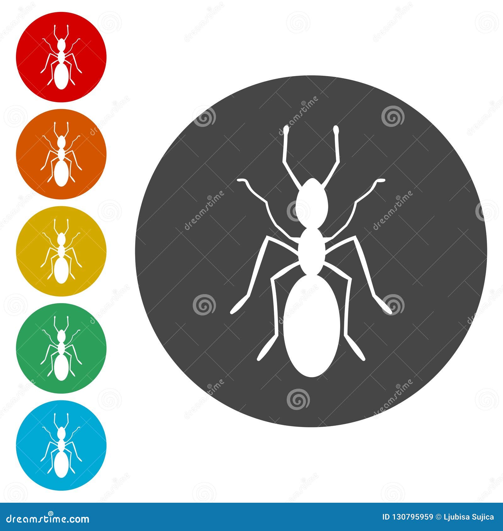 Vector set of icons ants stock vector. Illustration of insecticide ...