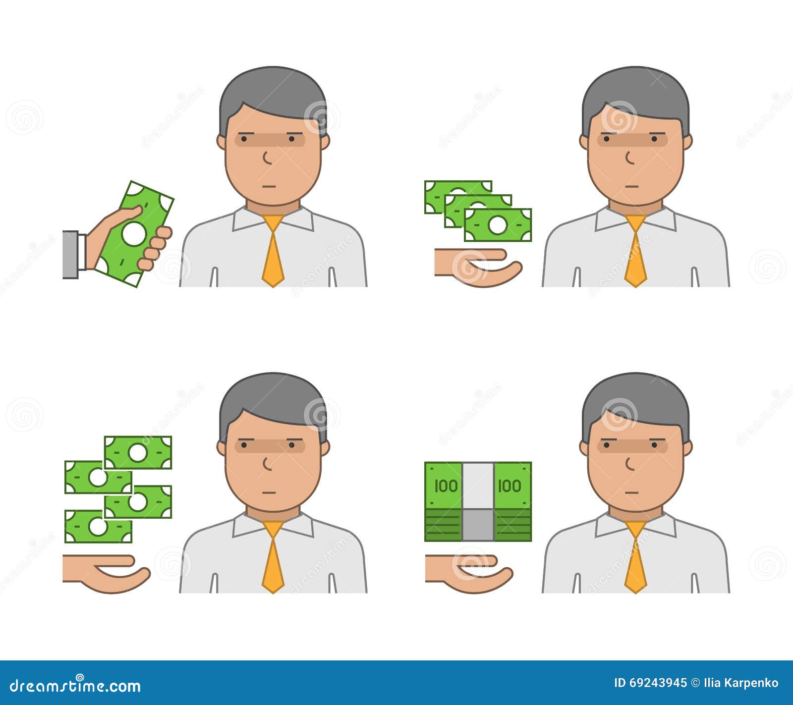 Vector Set of Icons of Corruption Stock Illustration - Illustration of ...